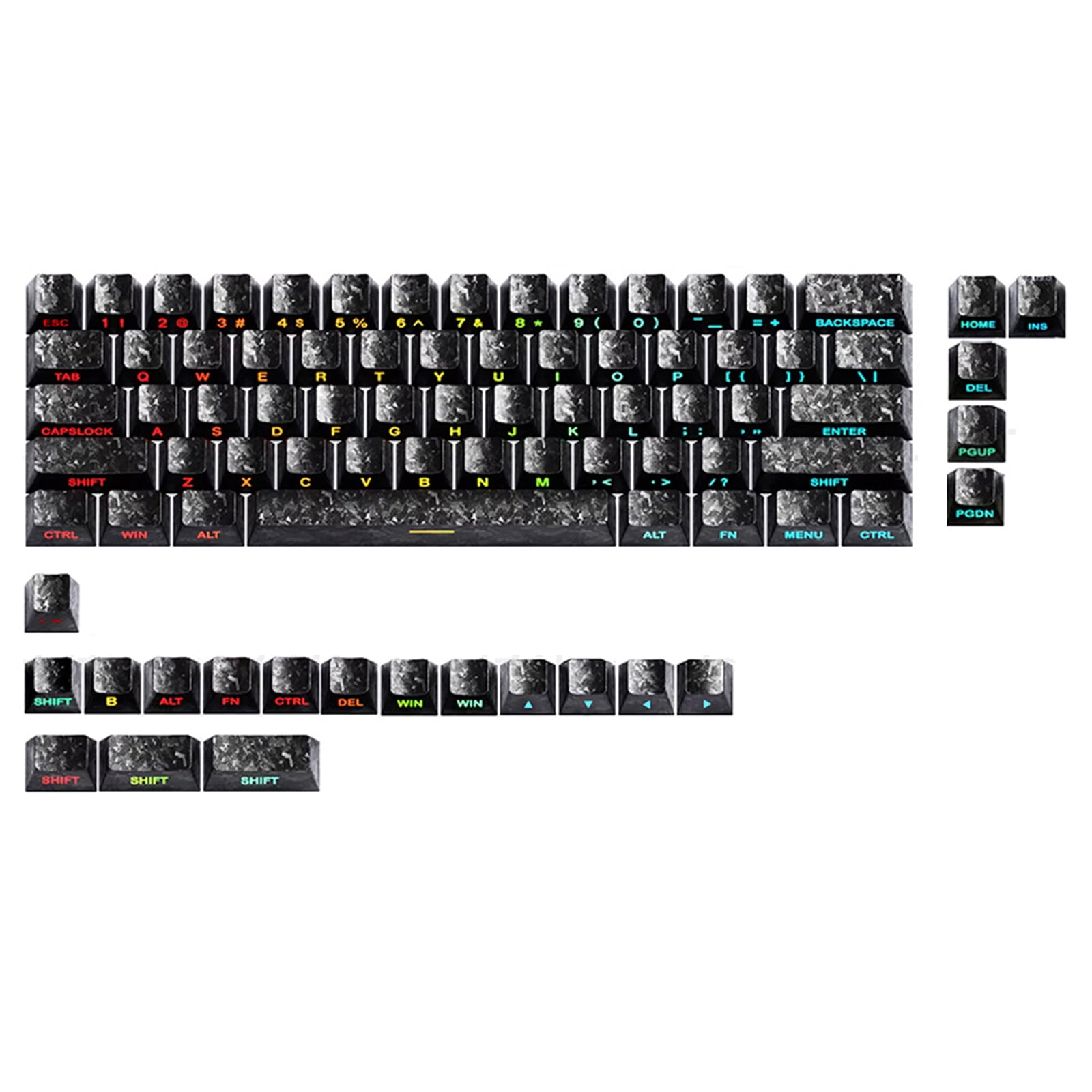 Original Profile Keycaps Carbon Fibers Texture PBTs Materials 82Key ...