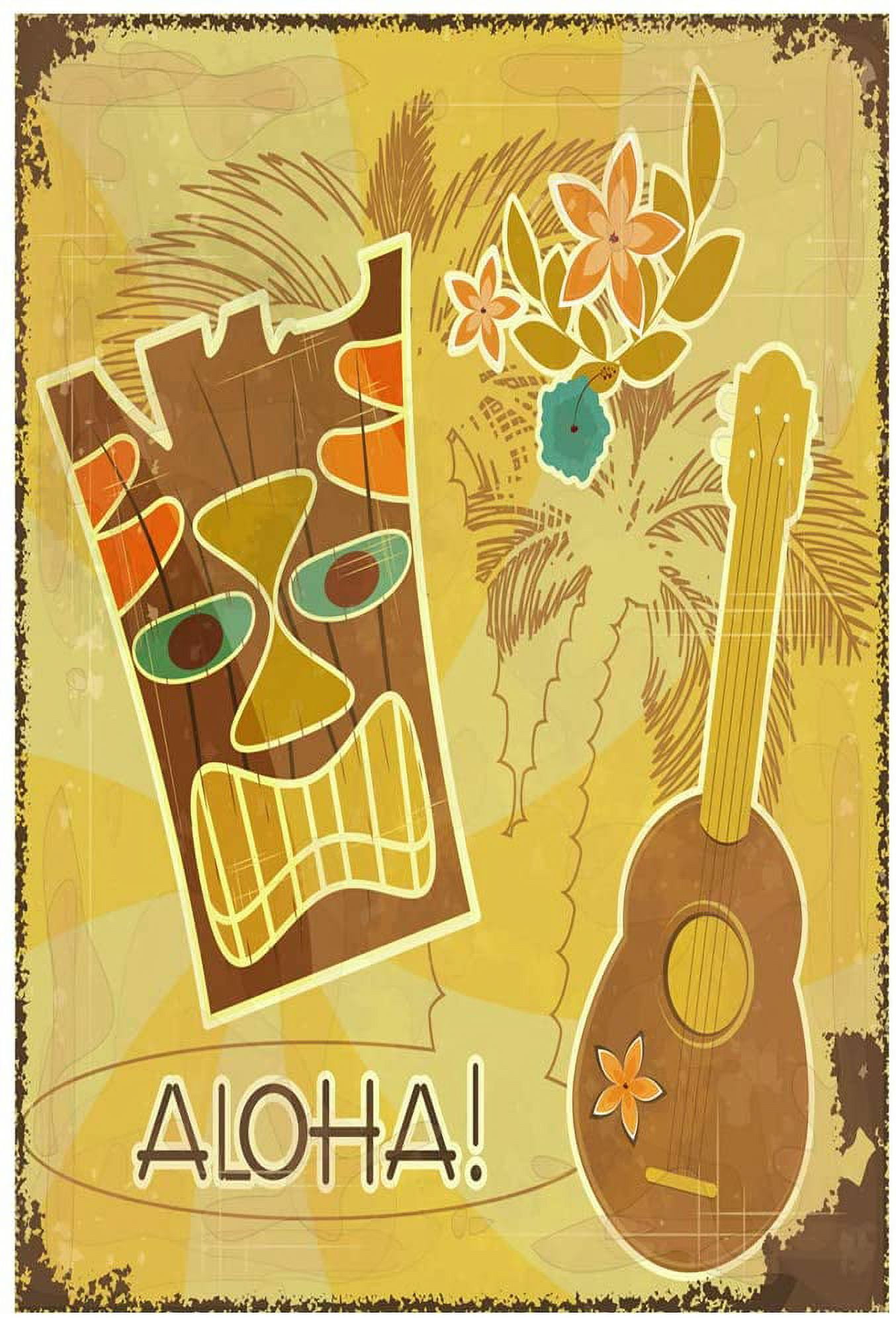 Original Retro Design Aloha Tiki Bar Tin Metal Signs Wall Art | Thick ...