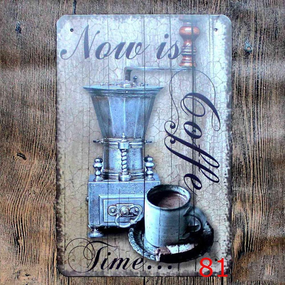 Original Retro Design Tin Metal Signs Wall Art, Coffee Thick Tinplate ...