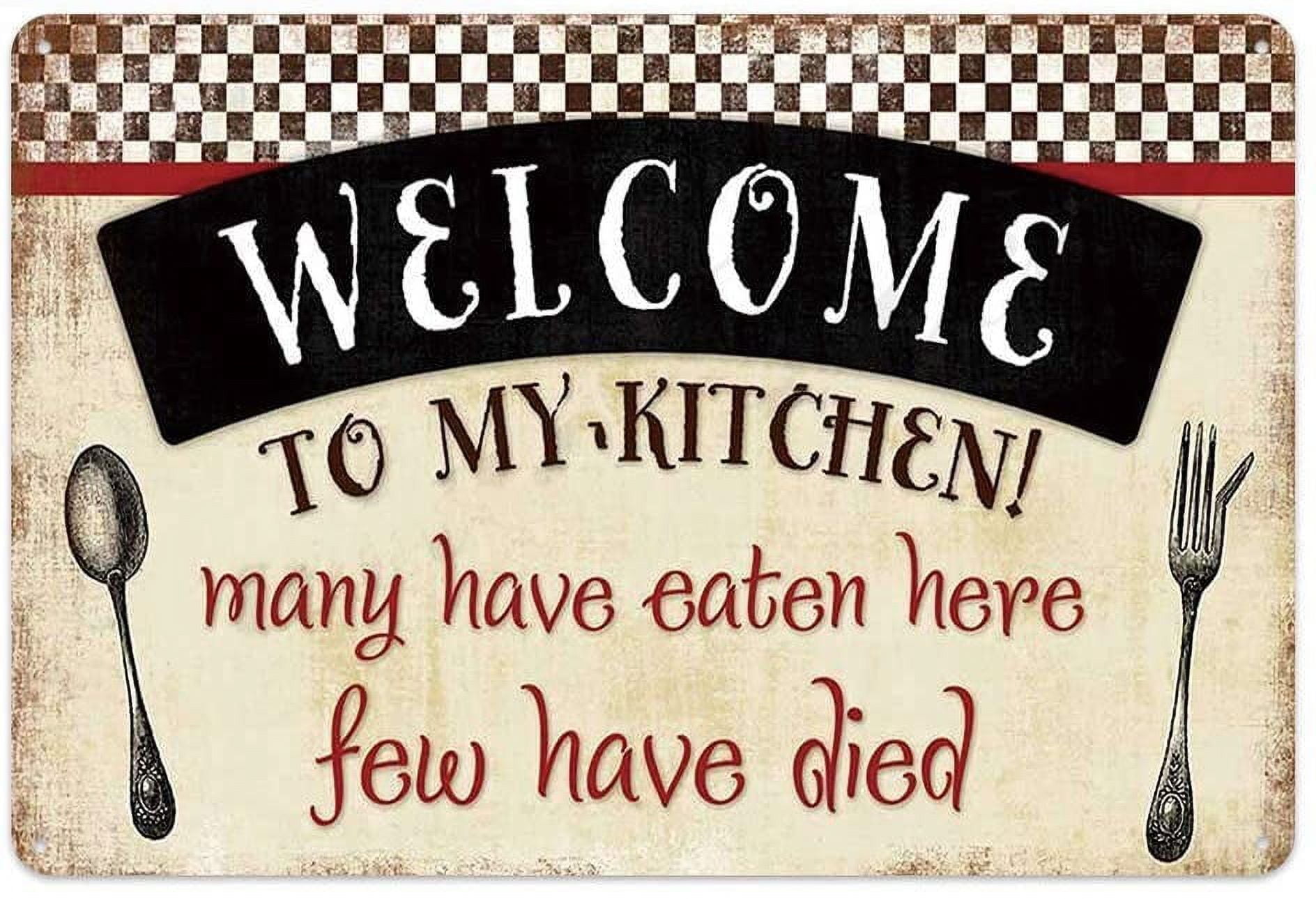 Original Retro Design Welcom To My Kitchen Tin Metal Wall Art Signs ...