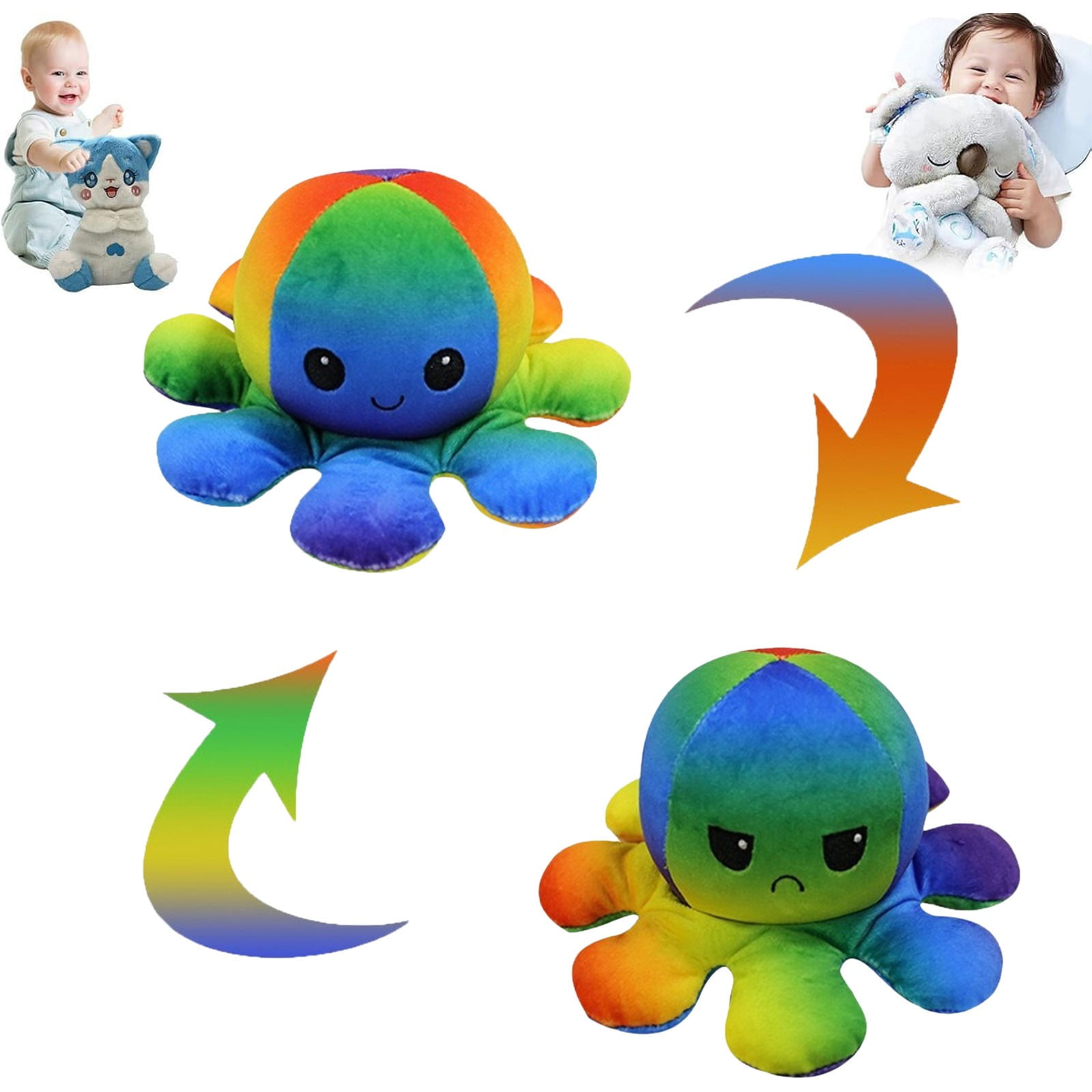 Original Reversible Turtle Plushie - Green - Sensory Stuffed Animal for ...