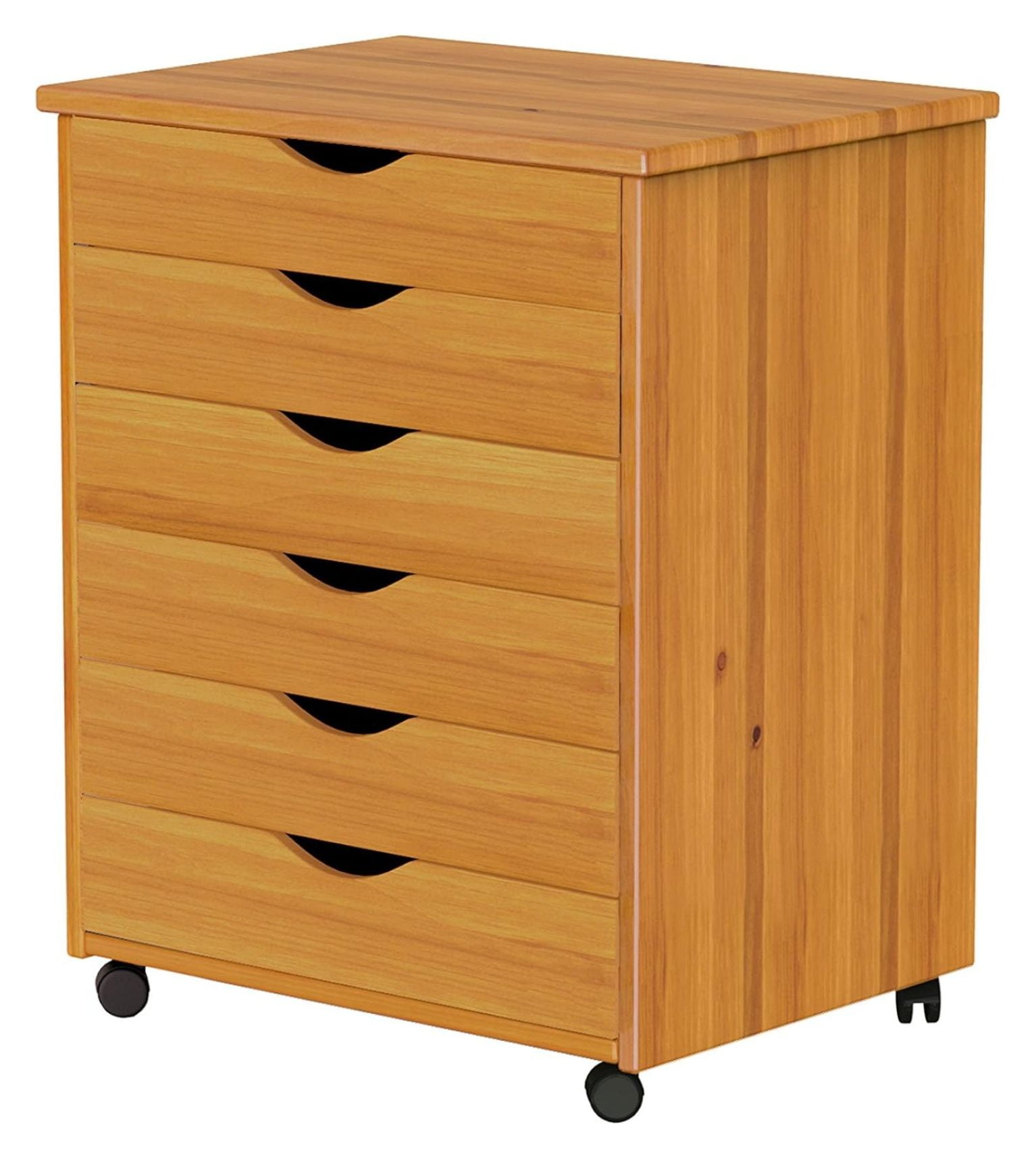 Original Roll Cart, Solid Wood, 6 Drawer Extra Wide Drawers Roll Carts ...