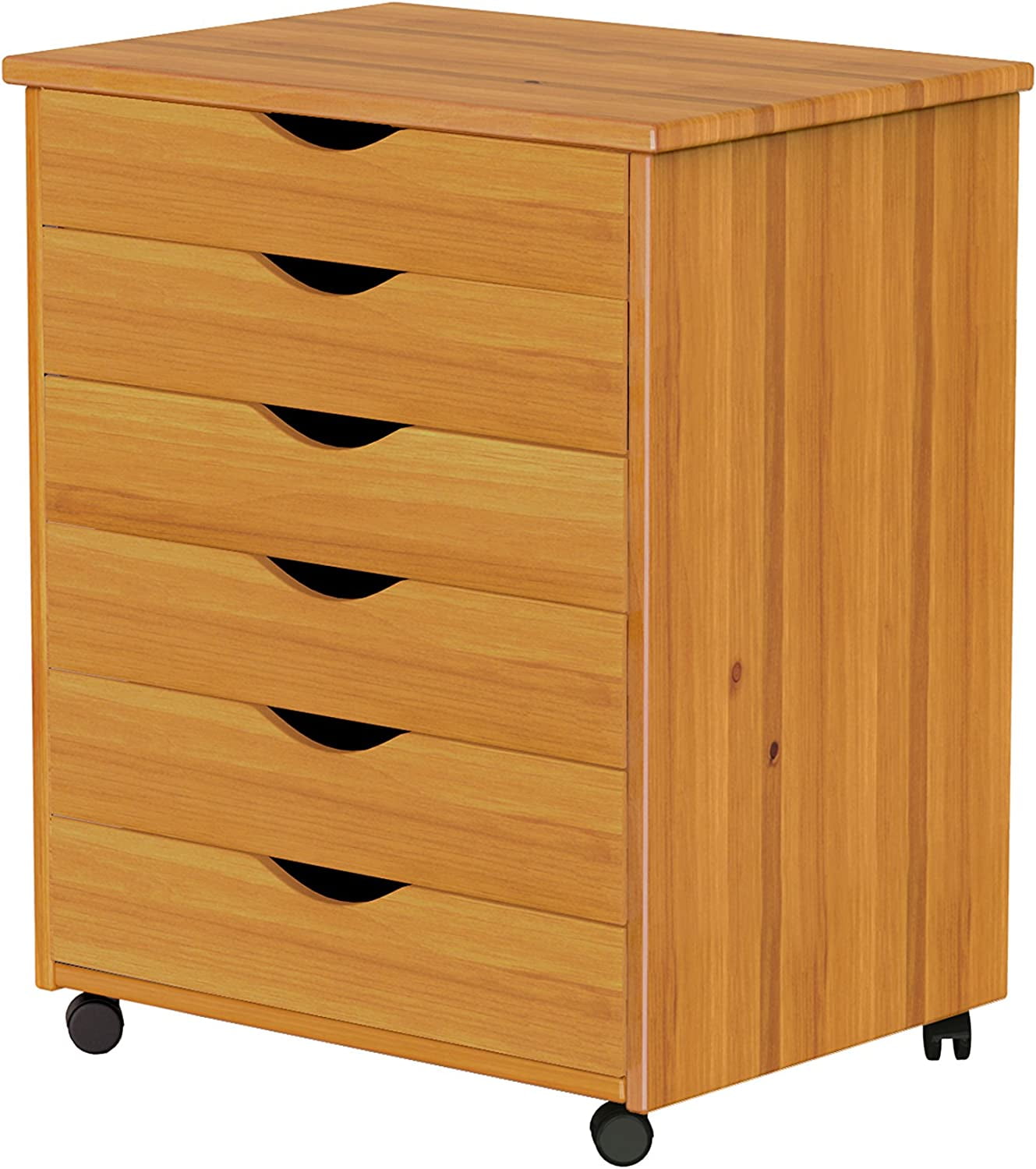 Original Roll Cart Solid Wood 6 Drawer Extra Wide Drawers Roll Carts ...