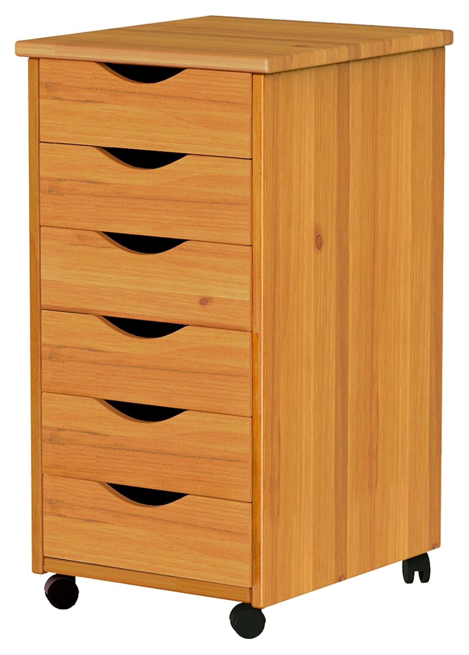 Original Roll Cart, Solid Wood, 6 Drawer Narrow Drawers Roll Carts ...