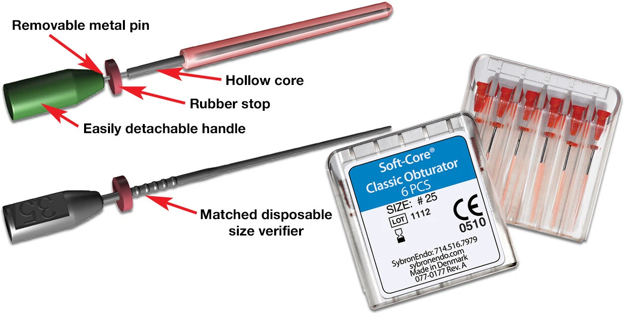 Original SYBRON KERR Soft-Core Obturators 30 Blue (6 pc per Pk ...