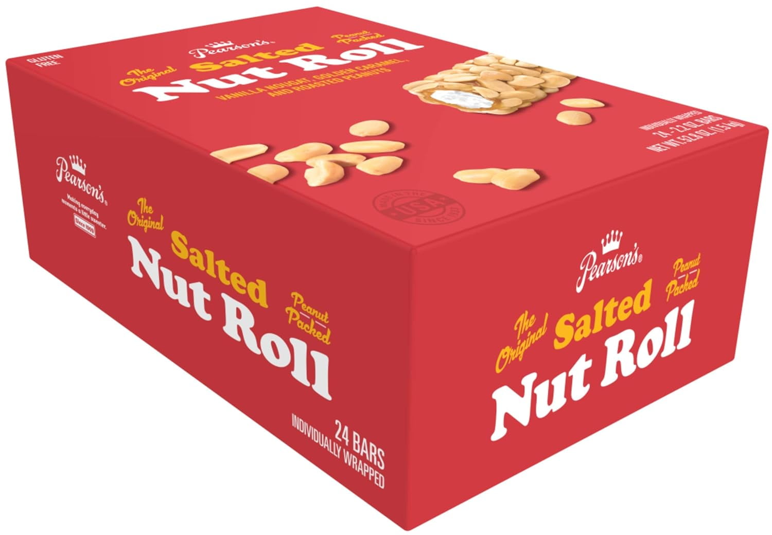 Original Salted Nut Roll Candy Bar, 2.2 Ounce Bars - 1 Box (24 Bars ...