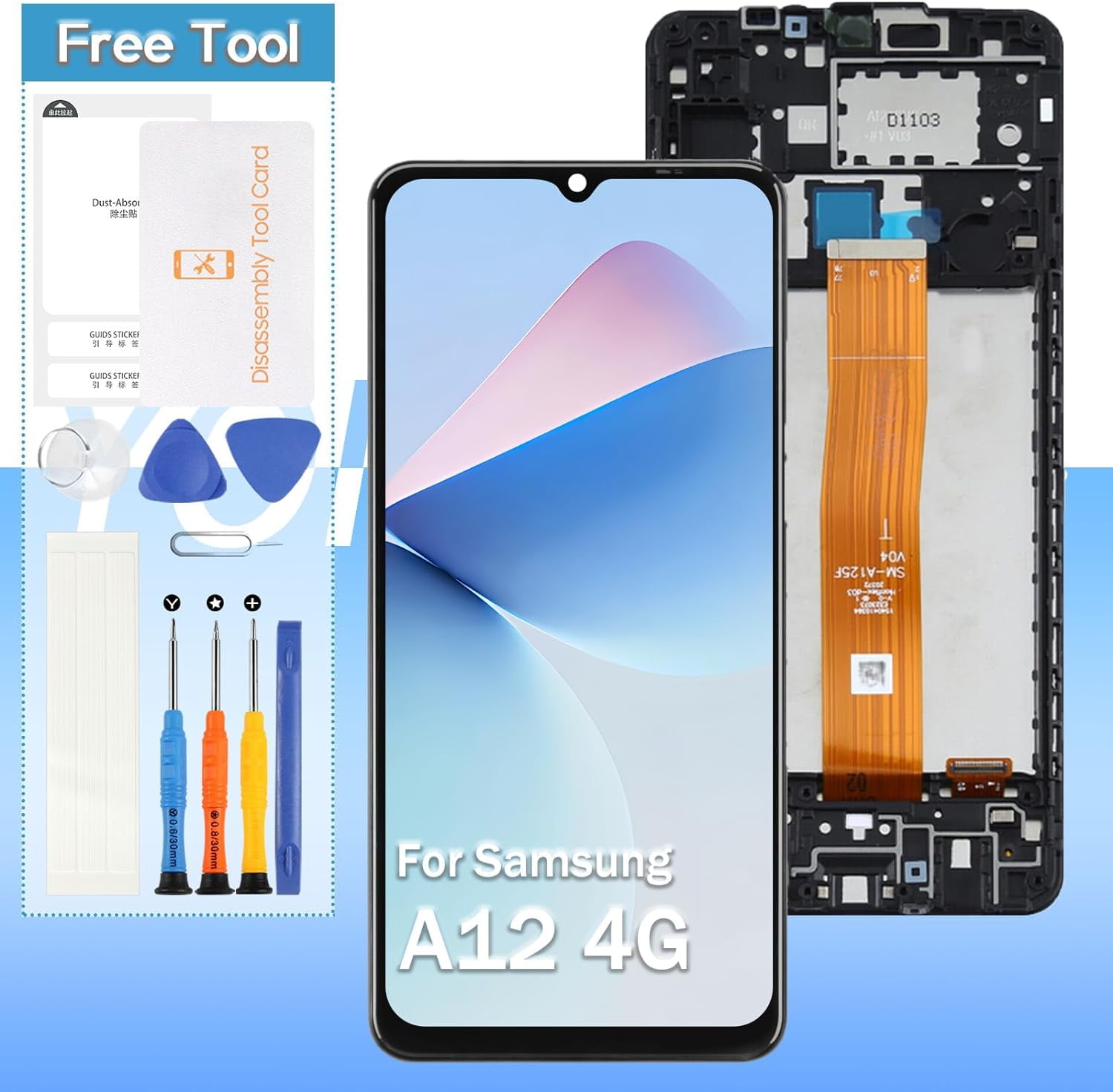 Original for Samsung Galaxy A12 LCD Display Witch Frame A125u1 S127dl A125a A125w A125m A125f 6. ...