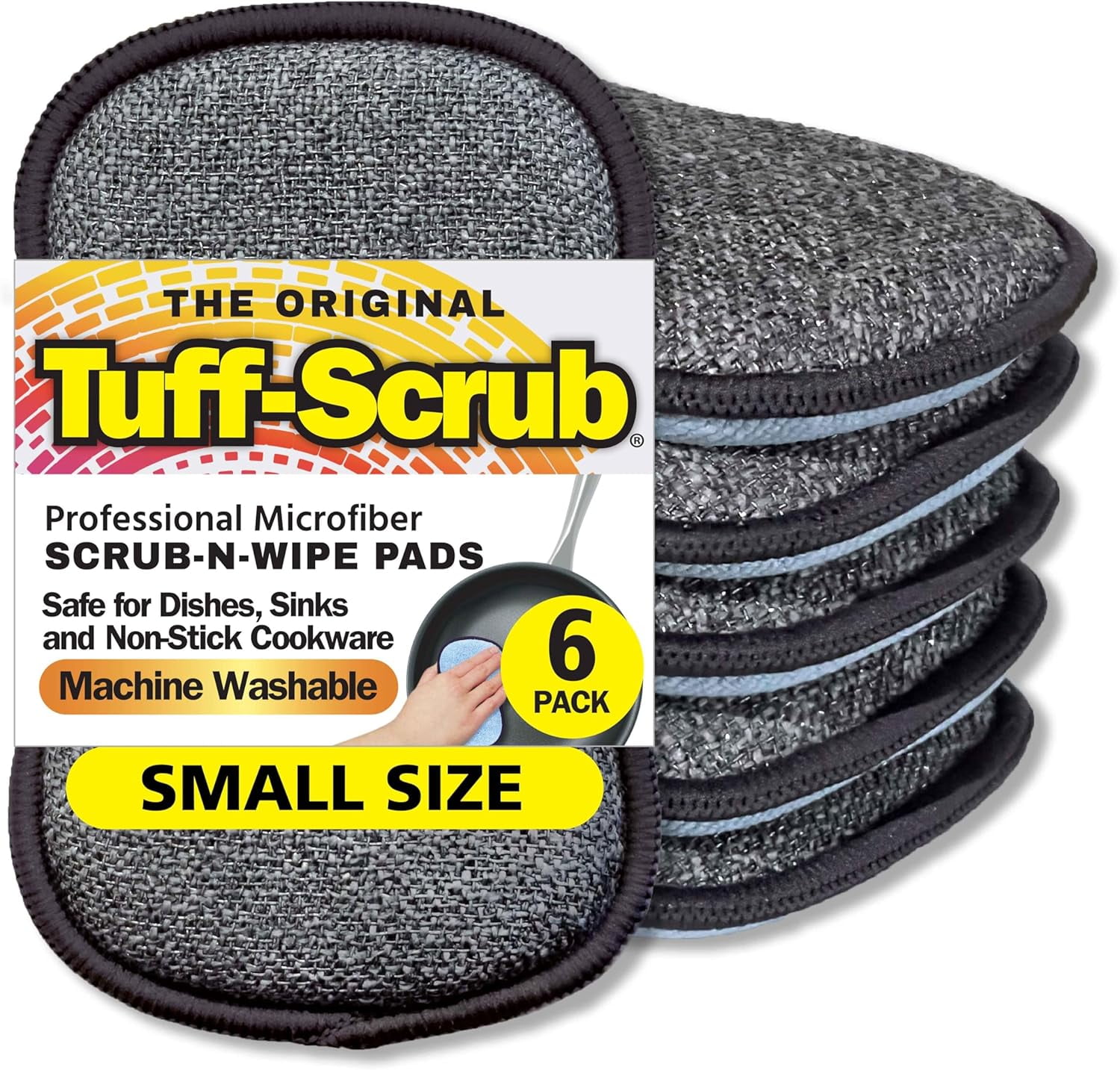 Original Scrub-N-Wipe Pad by , 6-Pack, Microfiber, Multi-Surface, Non ...