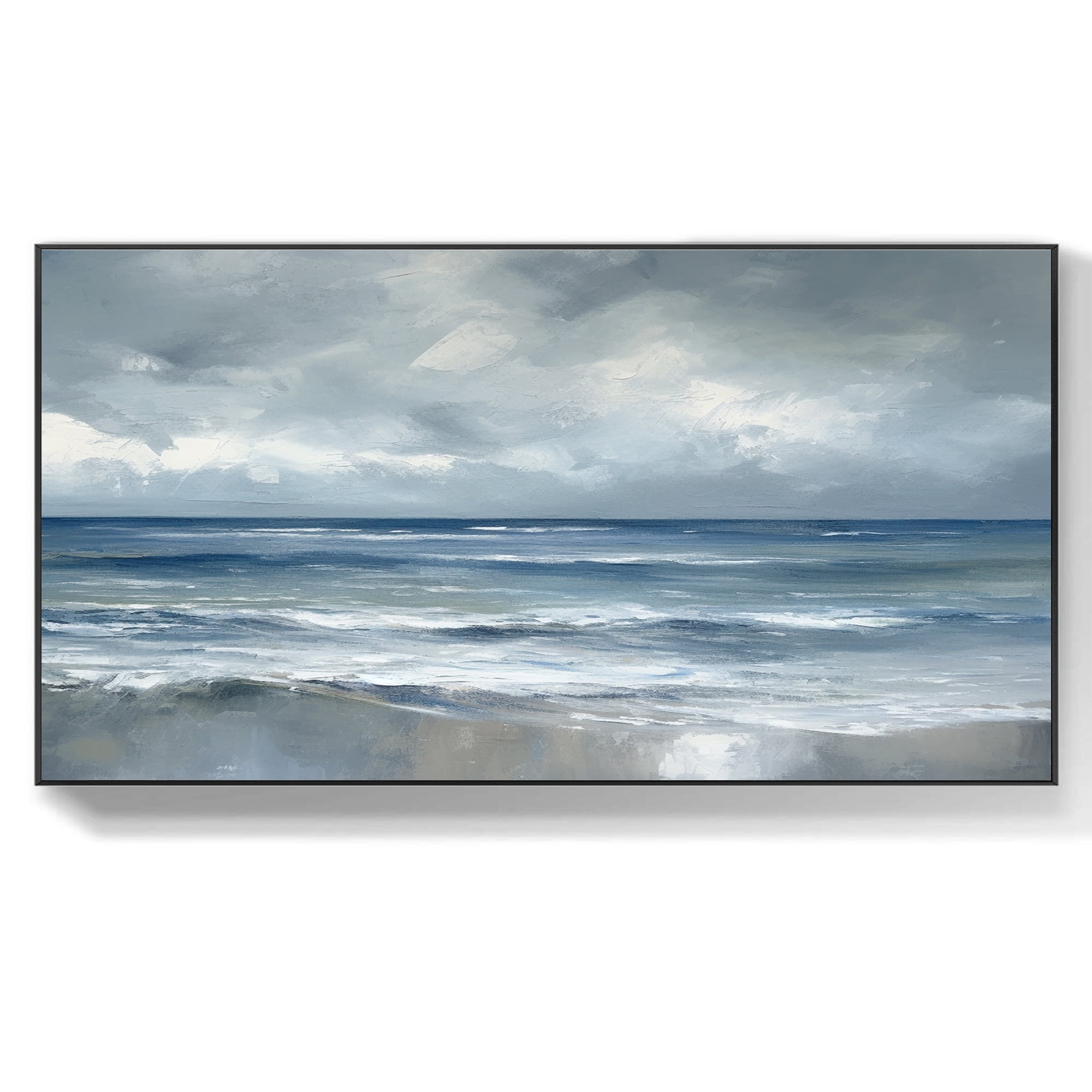 Original Seascape Oil Painting on Canvas Large Abstract Textured Sea ...