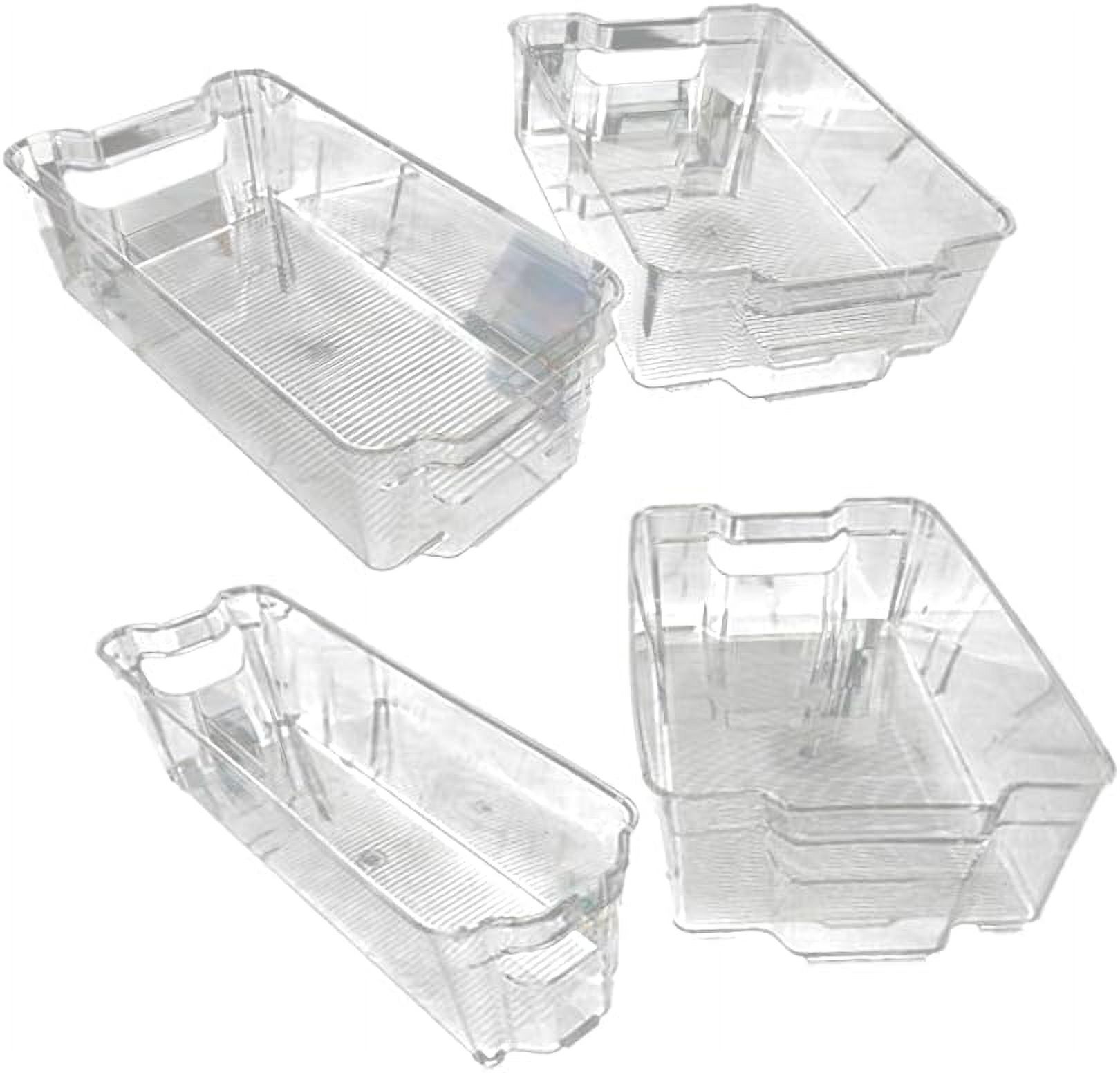 Original Set of 4 Durable Refrigerator Food Storage Organizer Bins ...