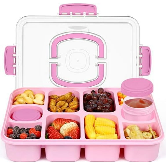 Original Snackle Box Container - 10-Compartment Divided Snack Serving ...