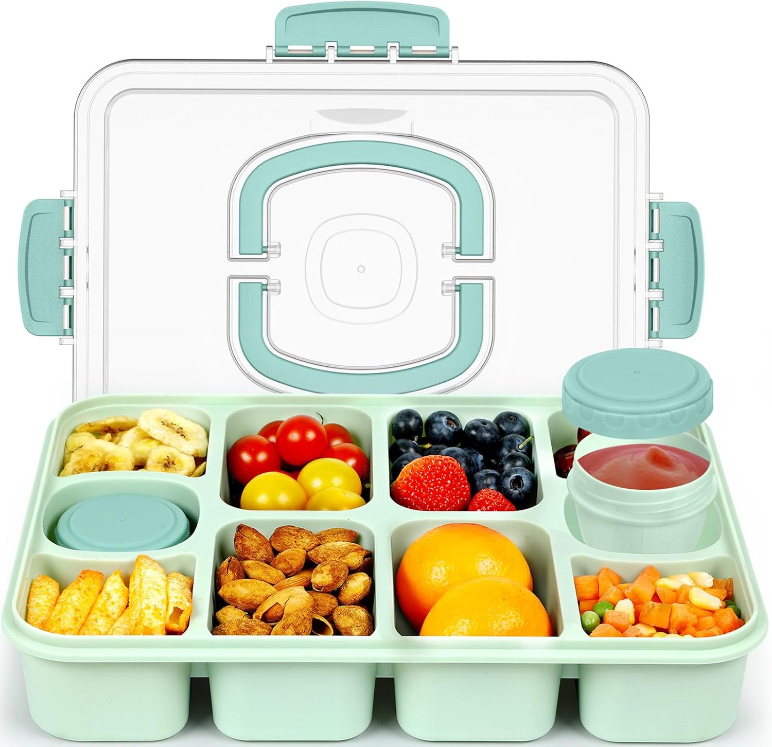 Original Snackle Box Container - 10-Compartment Snack Divided Serving ...