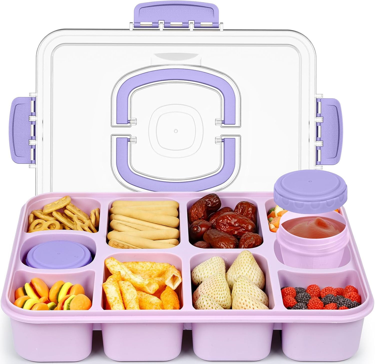 Original Snackle Box Container - 10-Compartment Snack Divided Serving ...