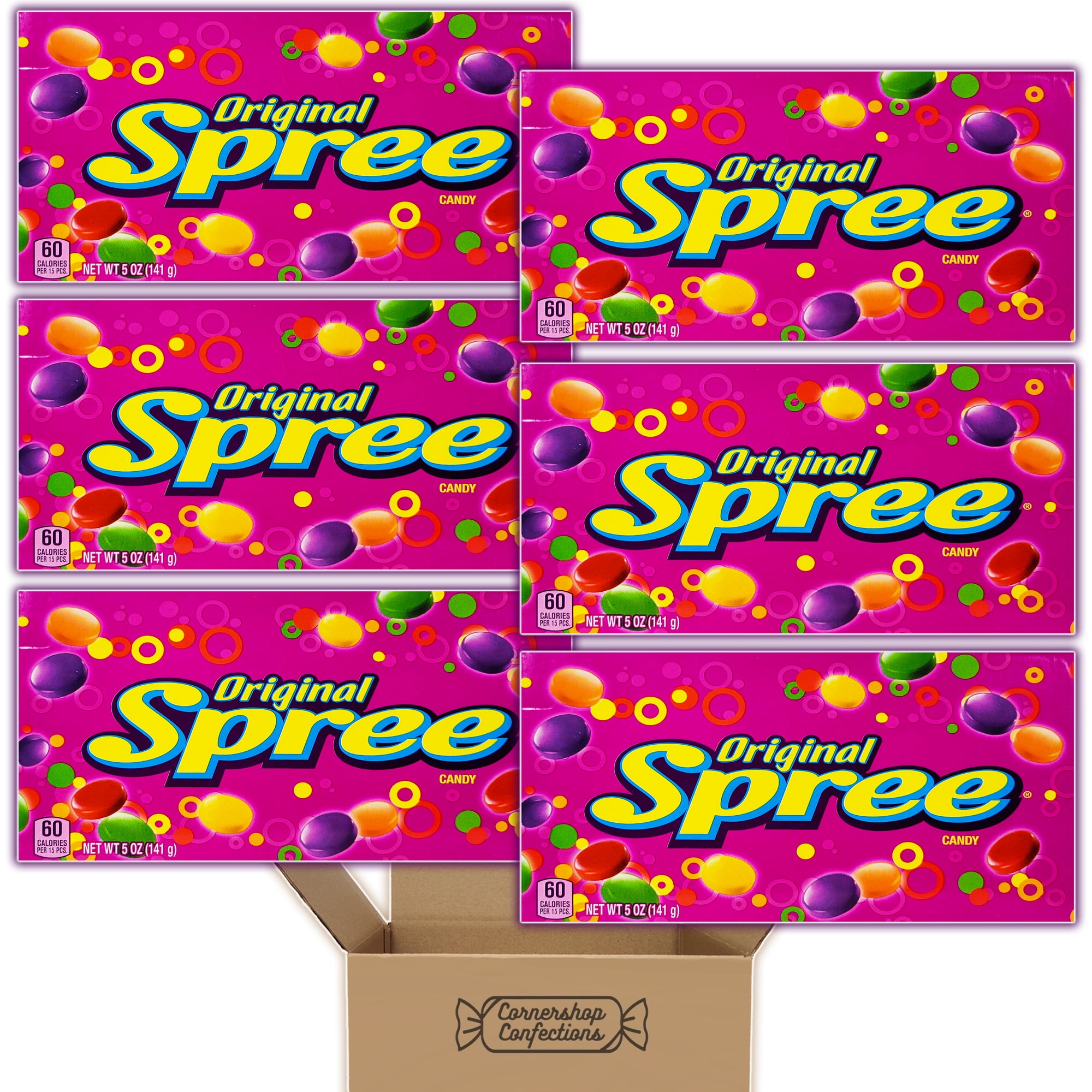 Original Spree Movie Theater Box Candy - 6 Pack, Each Box 5 Ounces ...