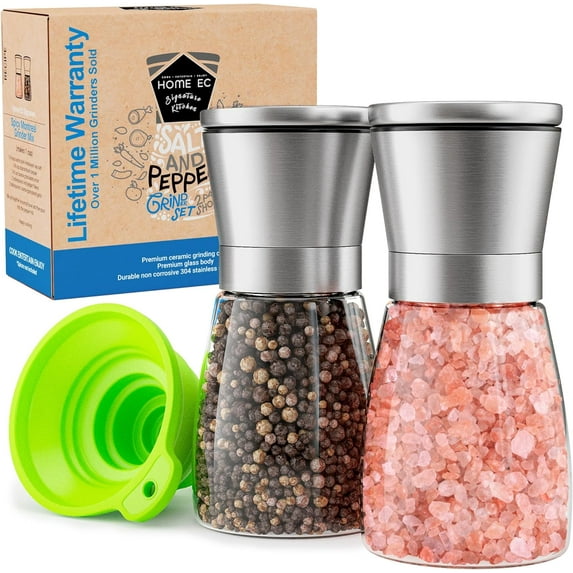 Original Stainless Steel Sea Salt and Pepper Grinder Set of 2 ...