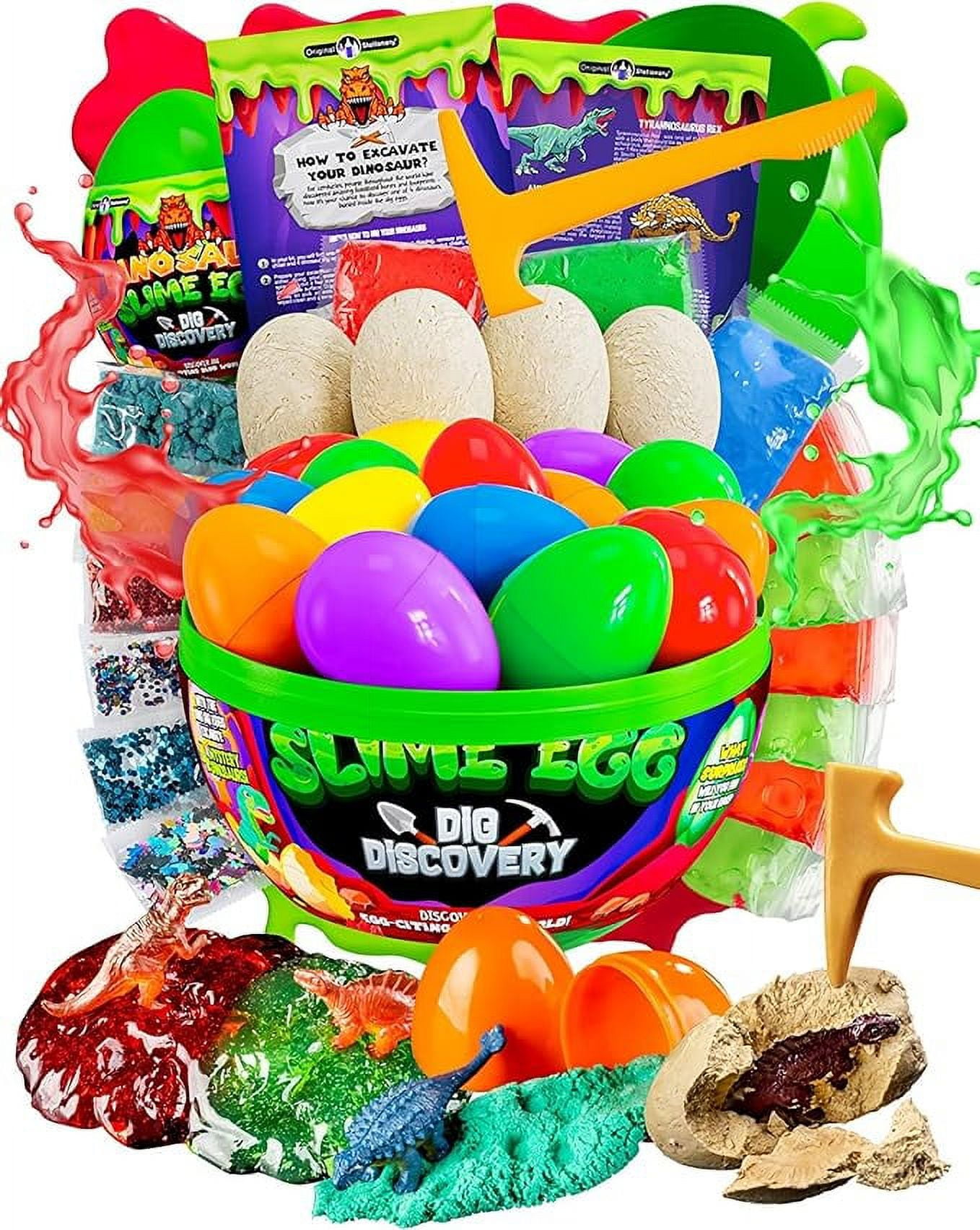 Original Stationery Dinosaur Slime Egg Dig Kit with 6 Premade Dino Dig ...