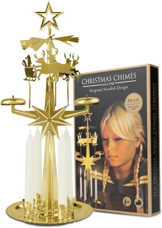 Original Swedish Angel Chimes, Carousel and 4 Candles – Scandinavian ...