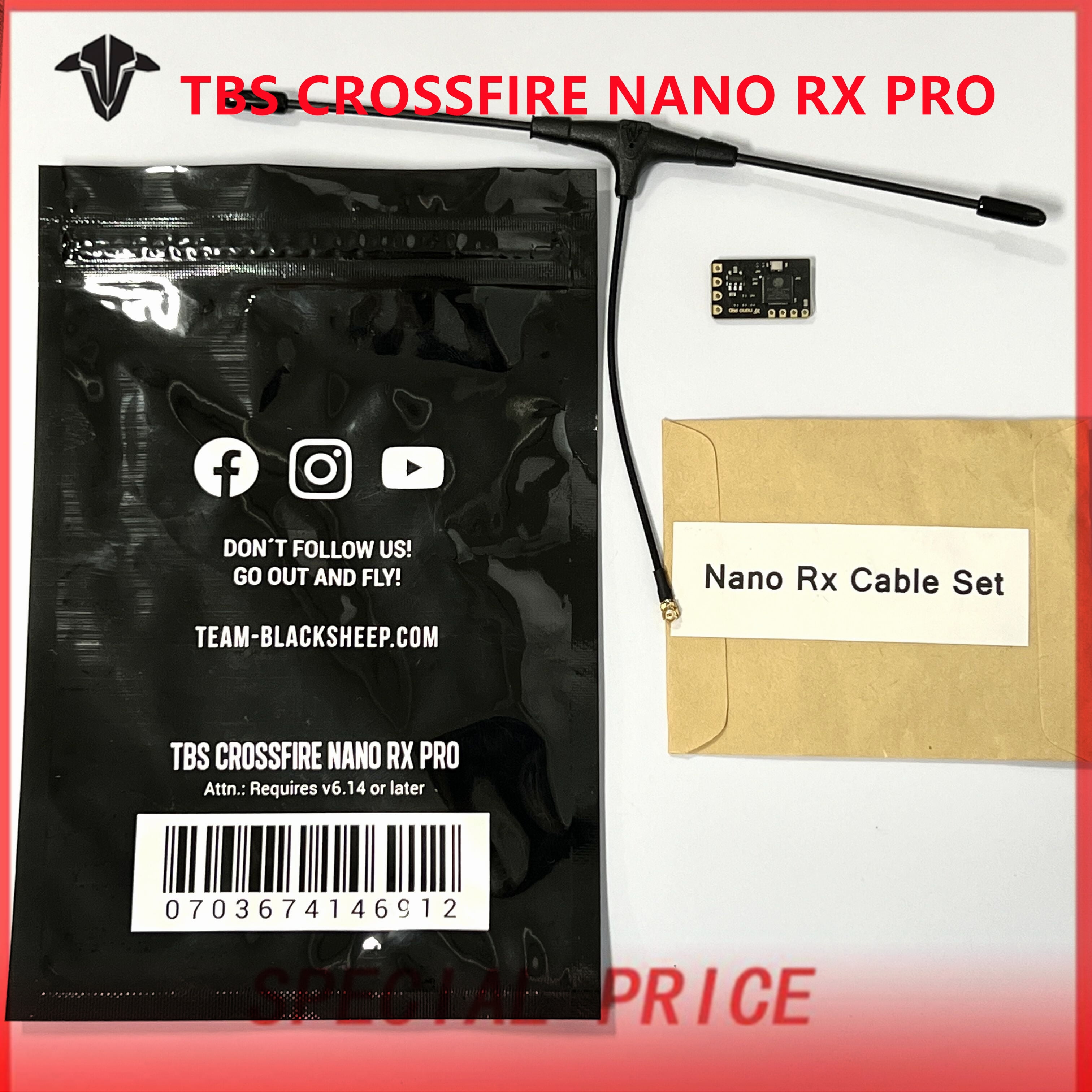 Original TBS CROSSFIRE NANO RX PRO RECEIVER 500mW Power 915/868Mhz 50KM ...