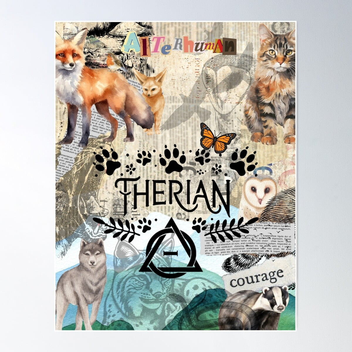 Original Therian Artwork Poster Wall Art, Modern Wall Decor For Living ...