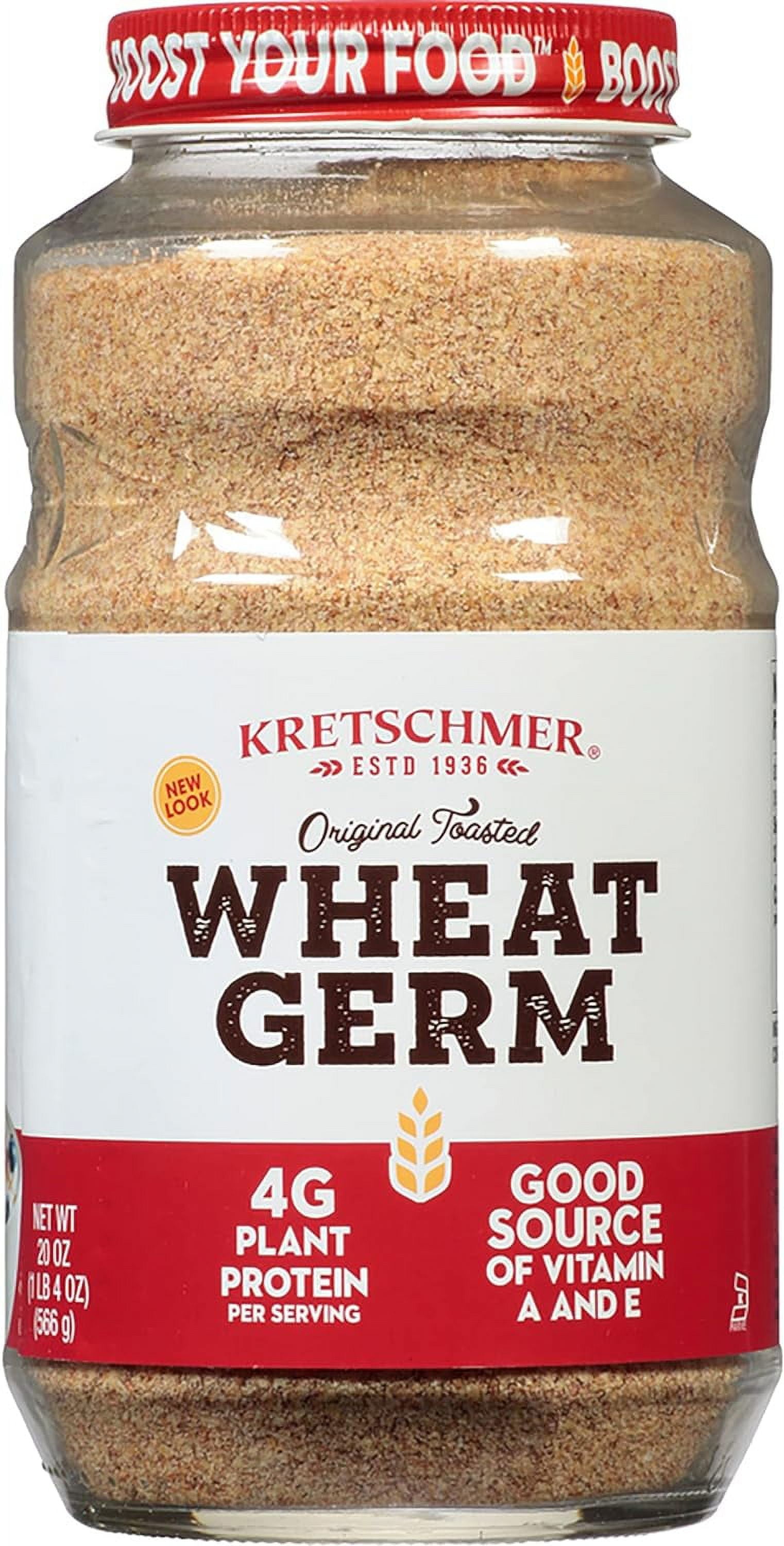Original Toasted Wheat Germ Your Food with, 20 Ounce Glass Jar (Pack of ...
