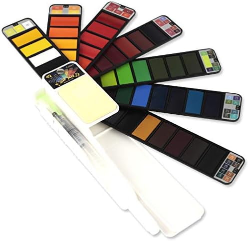 The Original Travel Watercolor Paint Set - 42 Assorted Colors Foldable ...