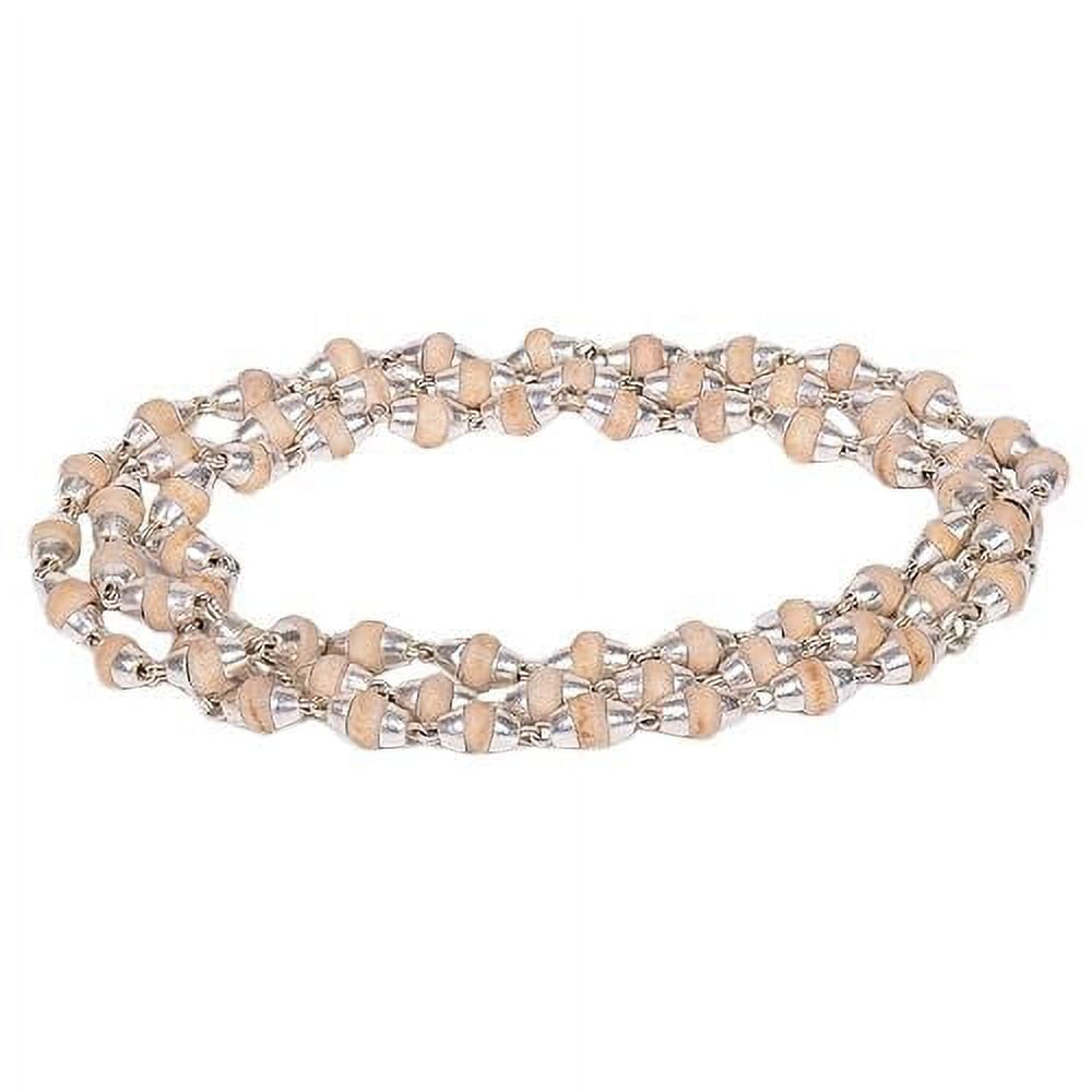 Original Tulsi Mala Rosary Silver Chain with Bead Cap - Japa Prayer ...