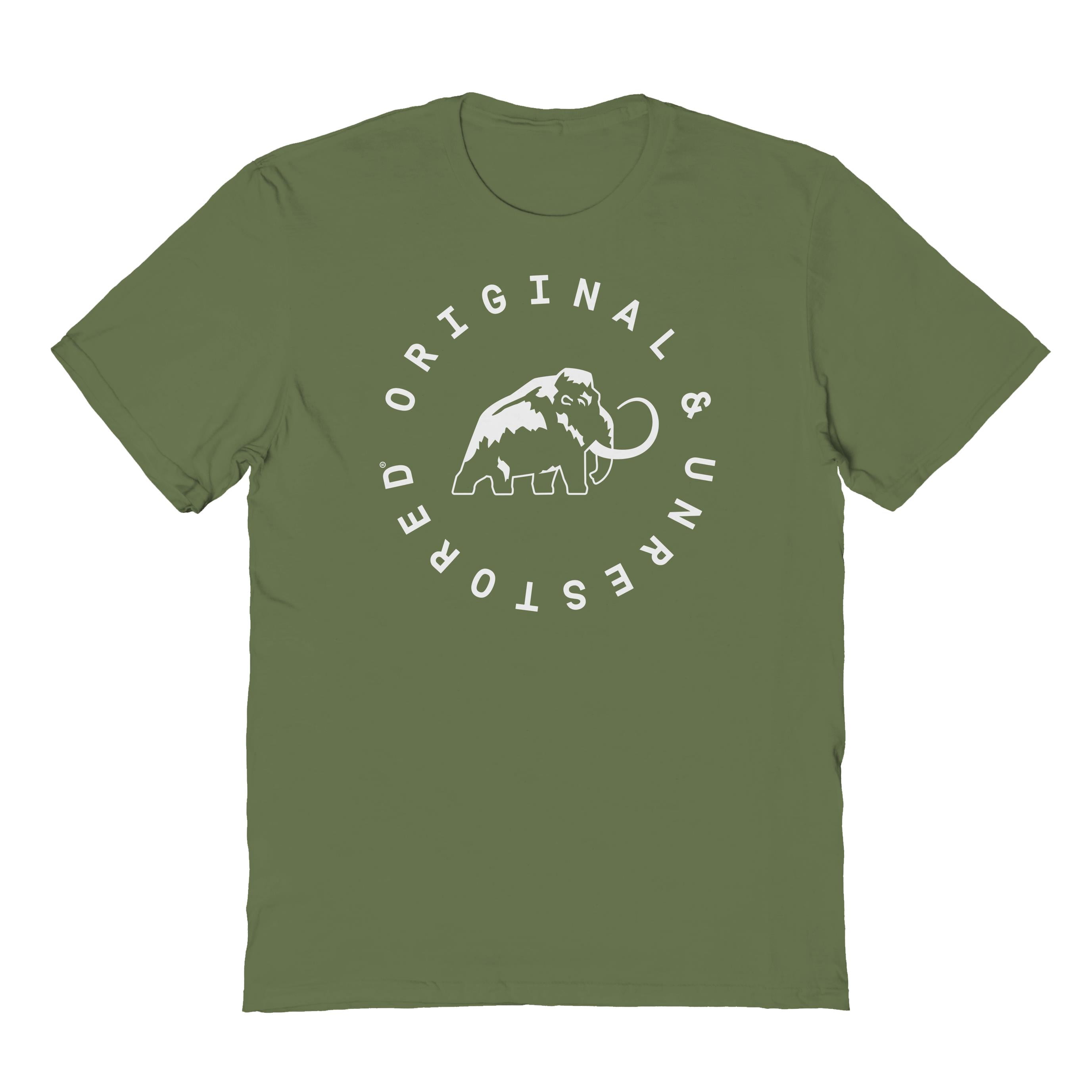 Original & Unrestored Circle Logo Graphic Military Green Men's Cotton T ...
