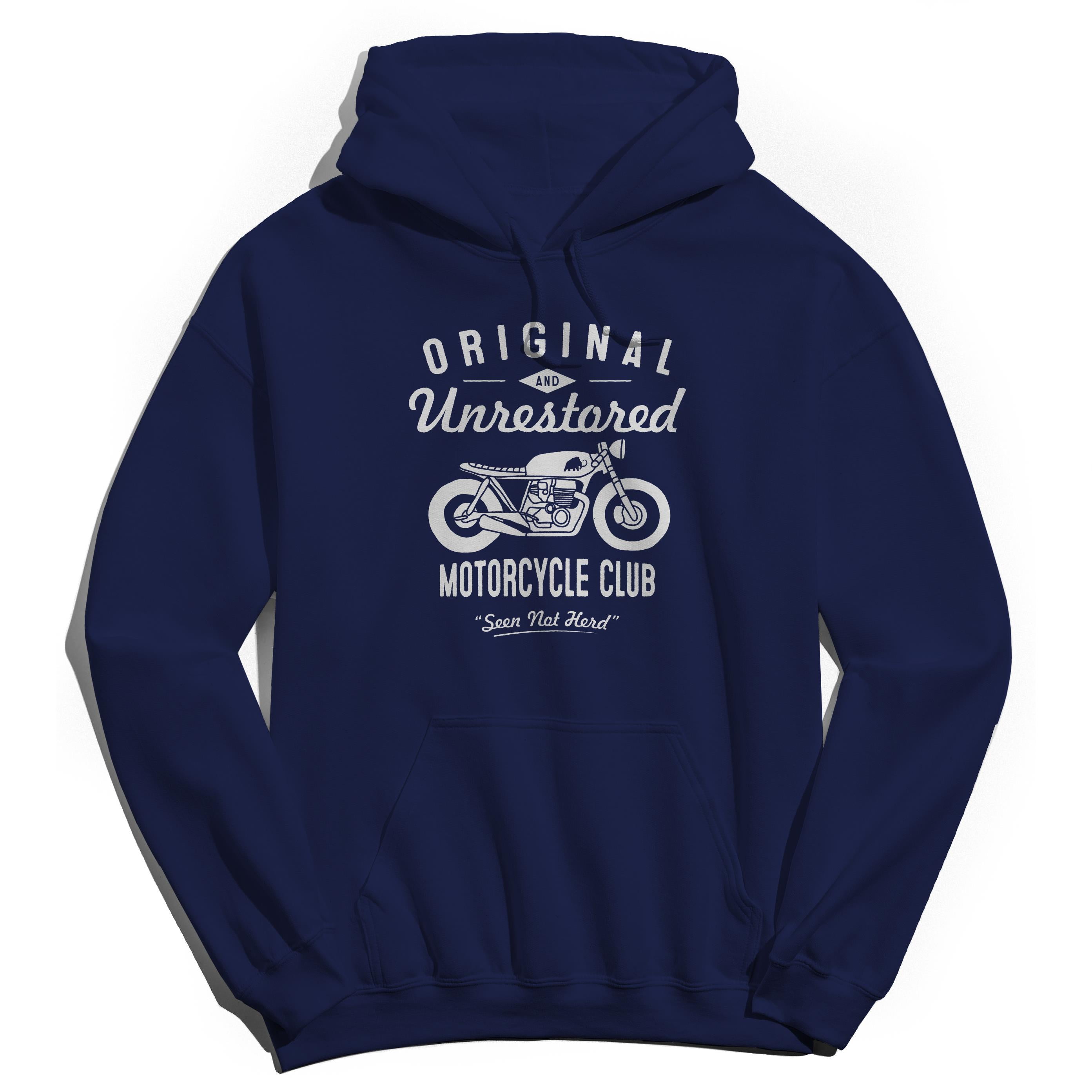 Original & Unrestored Motorcycle Club Graphic Navy Men's Cotton ...