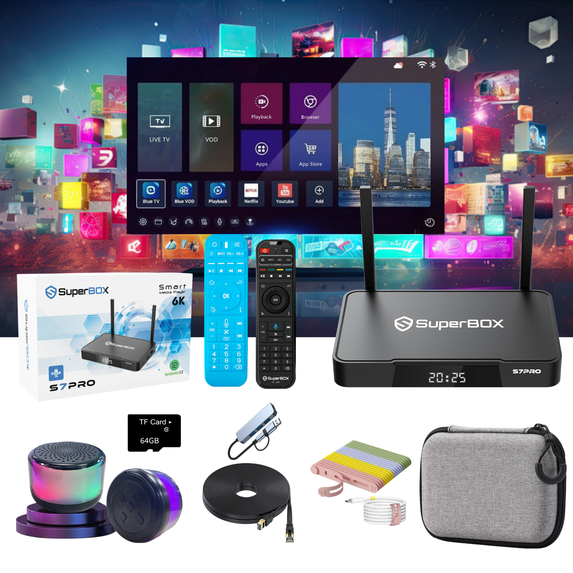 Original Upgraded S7 Pro Superbox for TV with Voice Remote Control ...