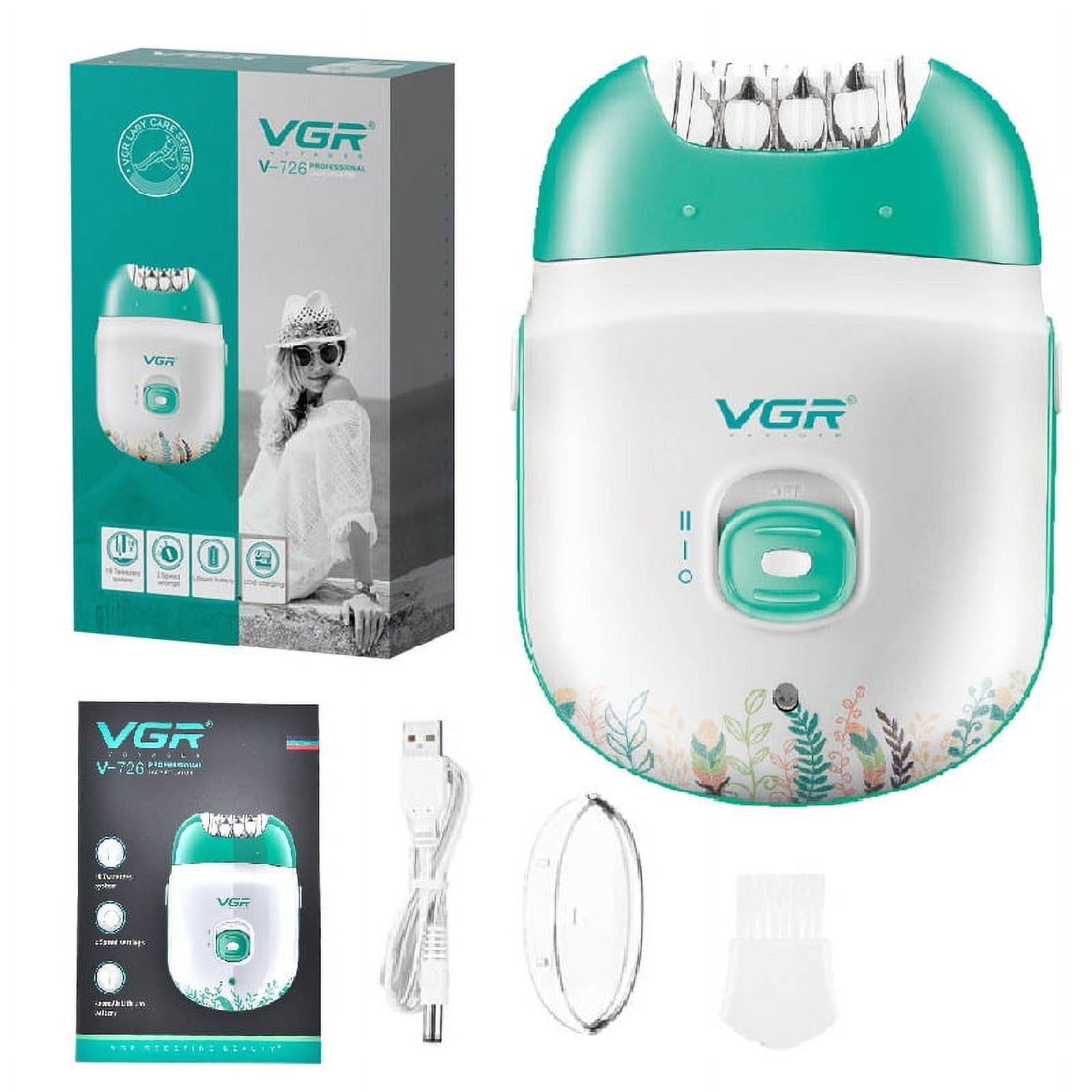 Original VGR Rechargeable Women Epilator Electric Female Epilator For Face Hair Removal Machine ...