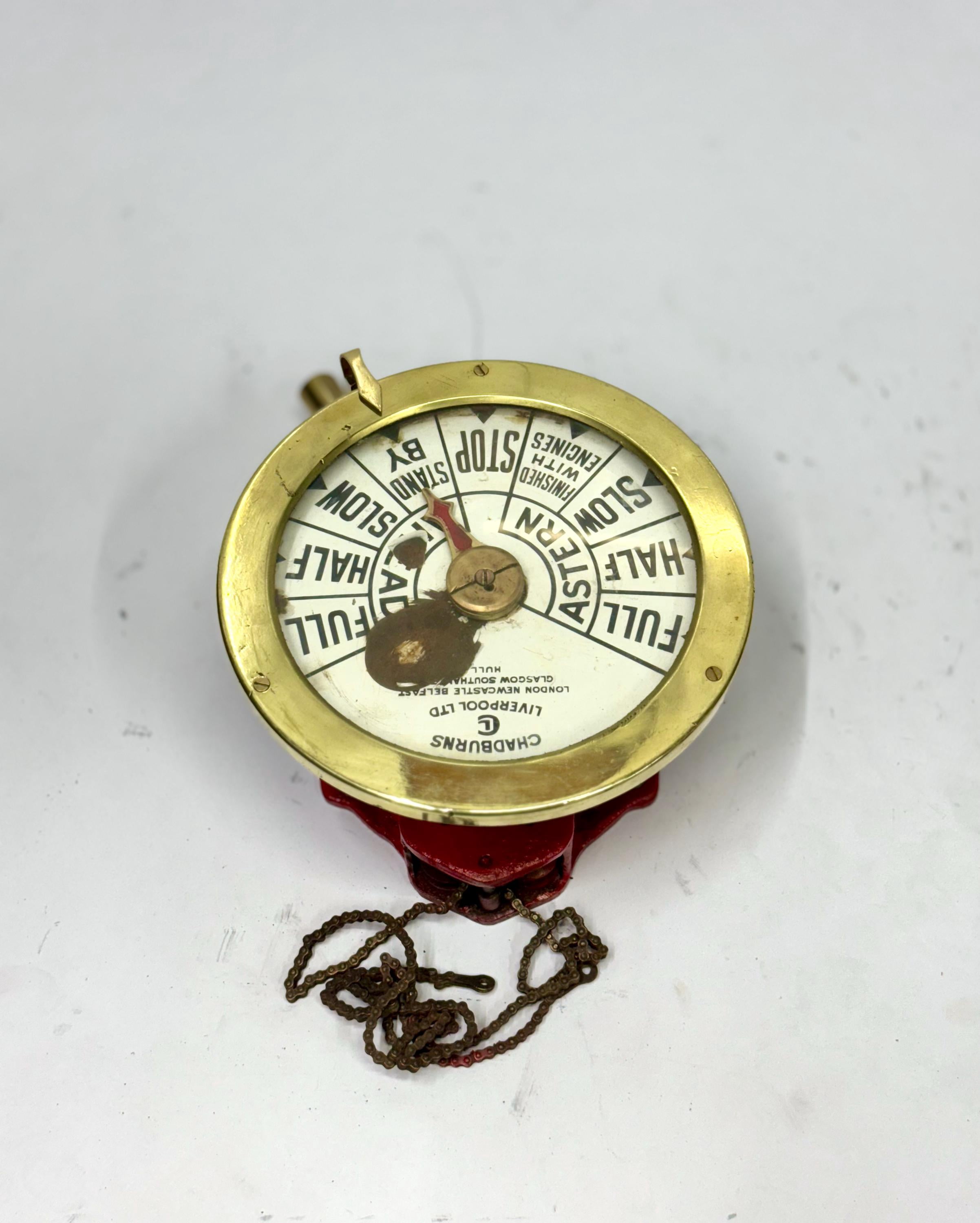 Original Vintage Brass Chadburns Liverpool Ltd. London Ship Wall ...