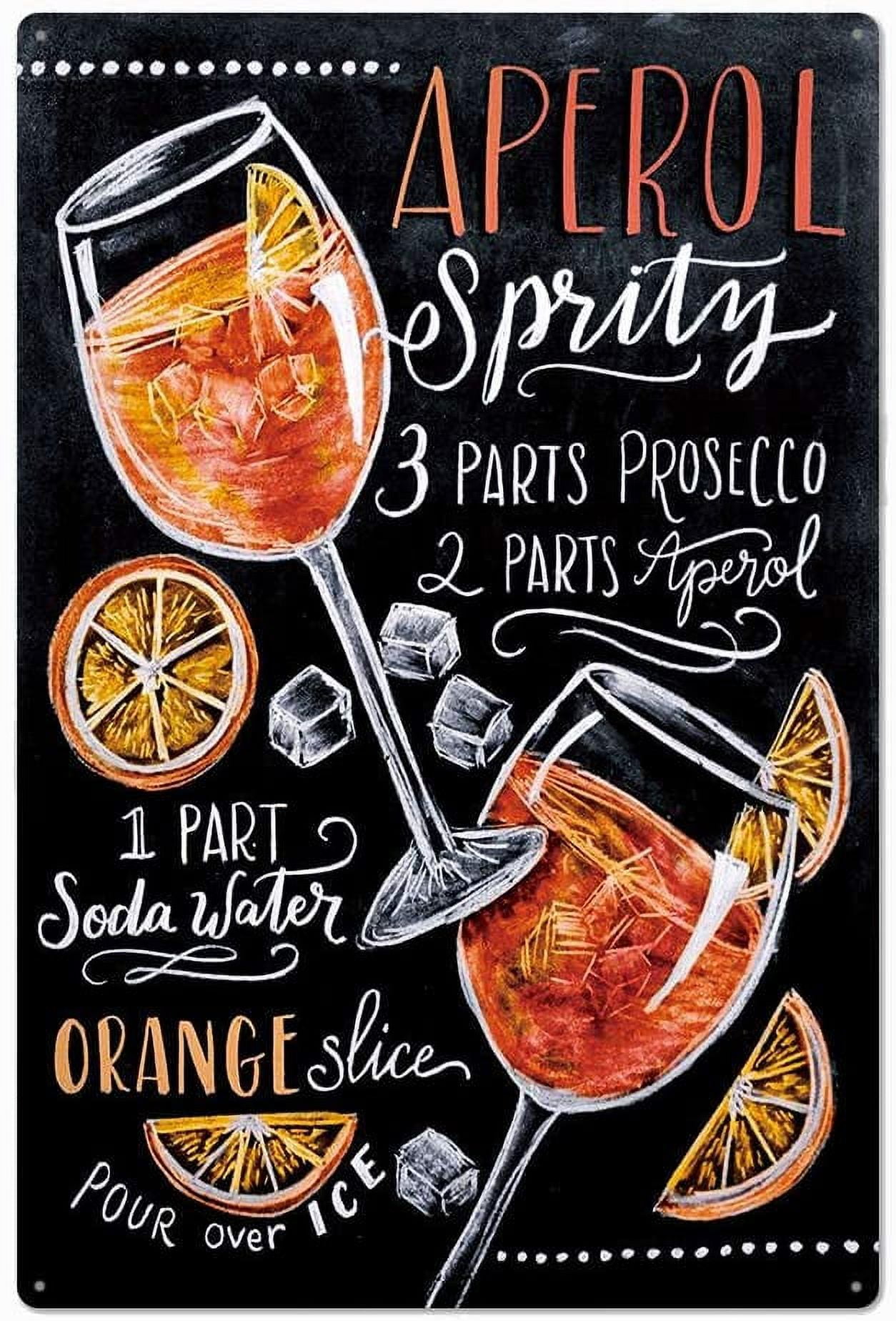 Original Vintage Design Cocktail Recipe Tin Metal Signs Wall Art, Thick ...