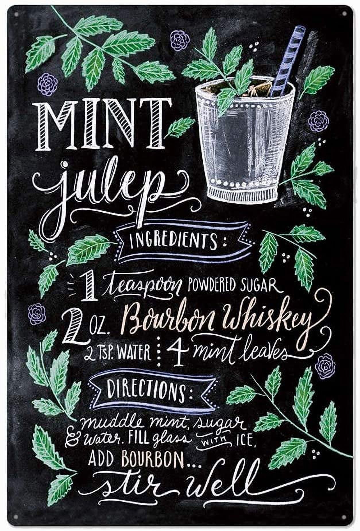 Original Vintage Design Mint Cocktail Recipe Tin Metal Signs Wall Art ...