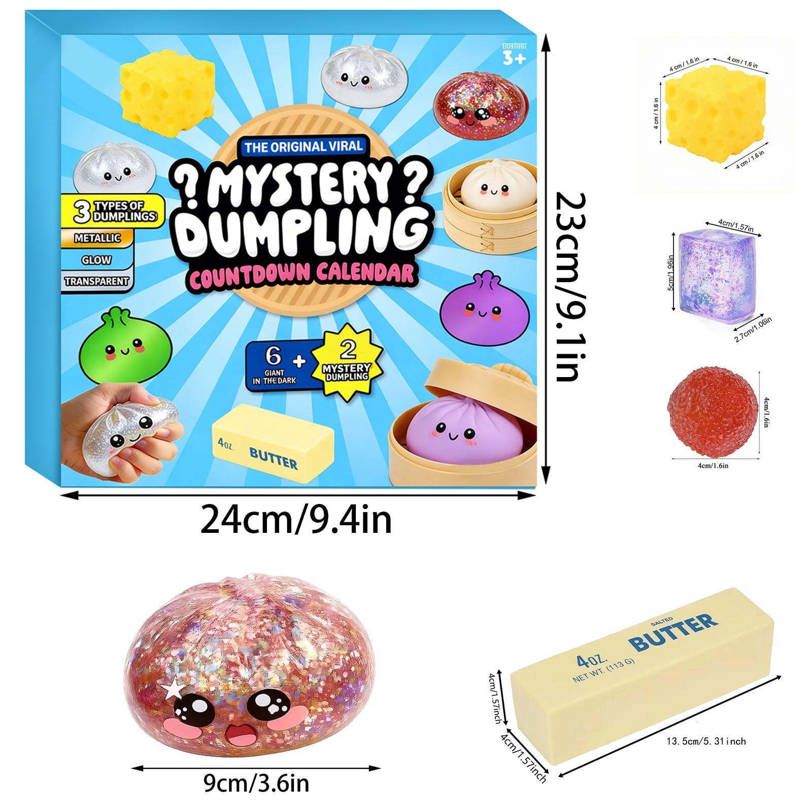 Original Viral Mystery Dumpling Countdown Calendar, 8 Pack Squishy Toys ...