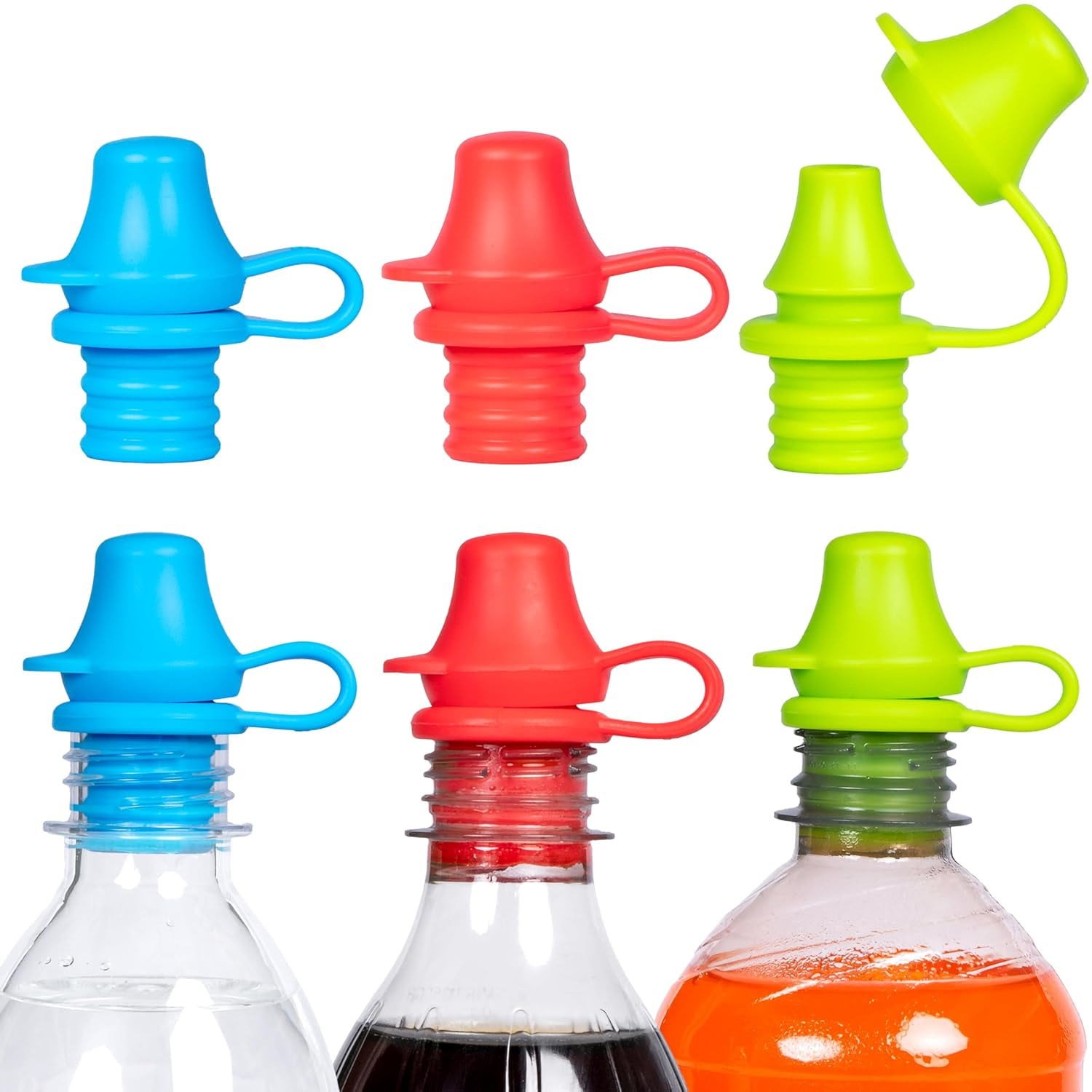 Original Water and Juice Bottle Topper, Soft Silicone Leak Proof Spout ...