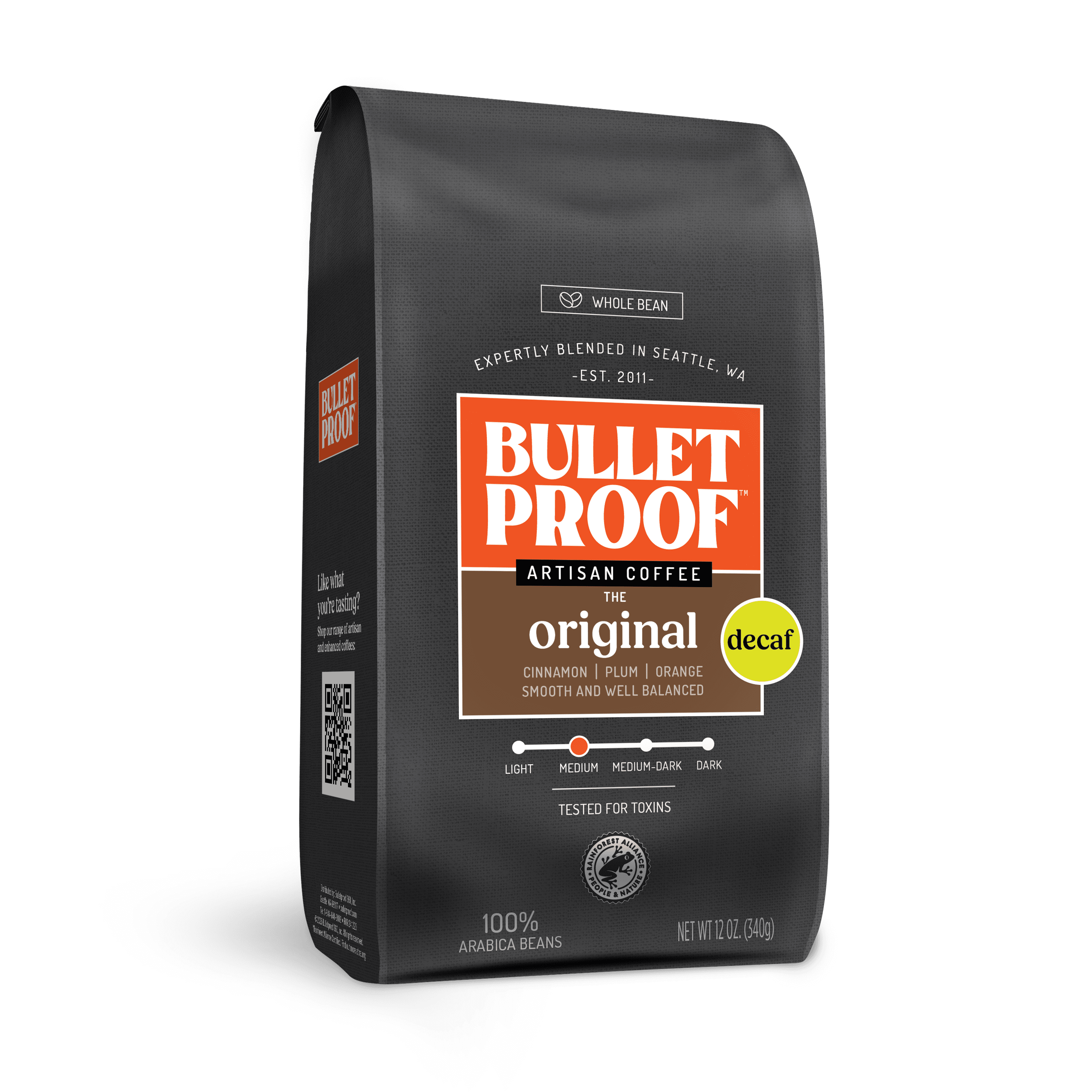 Bulletproof Original Medium Roast Whole Bean Decaf Coffee, 12 Ounces, 100% Arabica Coffee ...