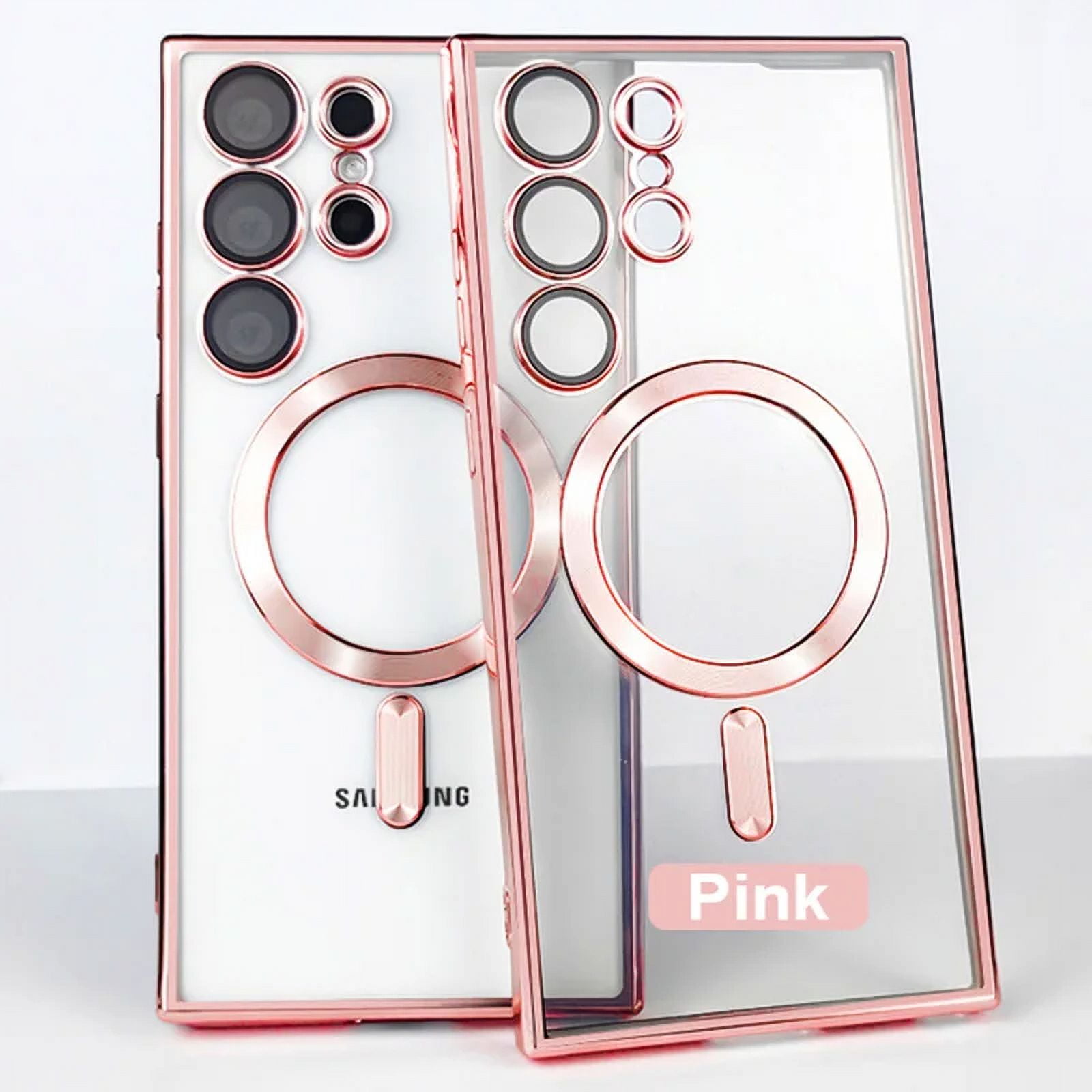 Original Wireless Magnet Plating Cover For Magsafe Case Samsung Galaxy S24 Ultra S21 S23 Fe S22 ...