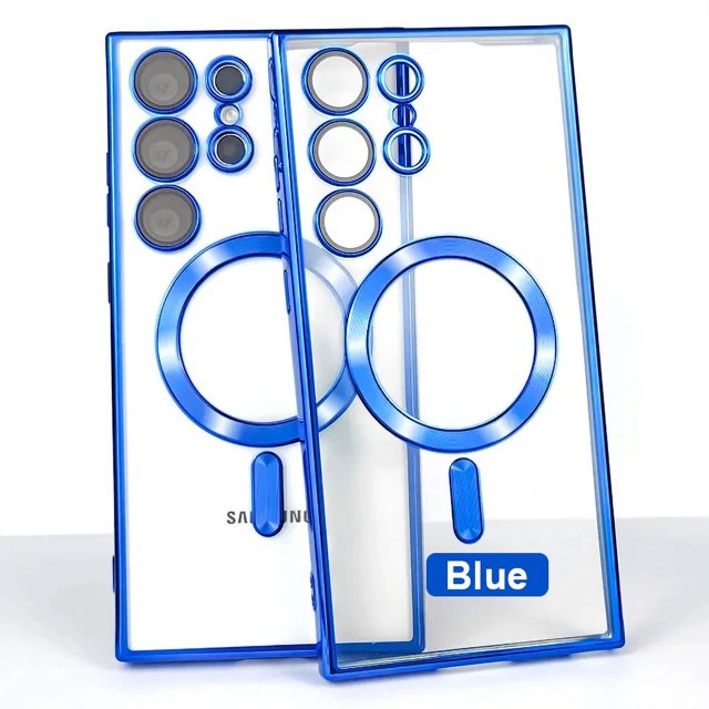 Original Wireless Magnet Plating Cover For Magsafe Case Samsung Galaxy S24 Ultra S21 S23 Fe S22 ...