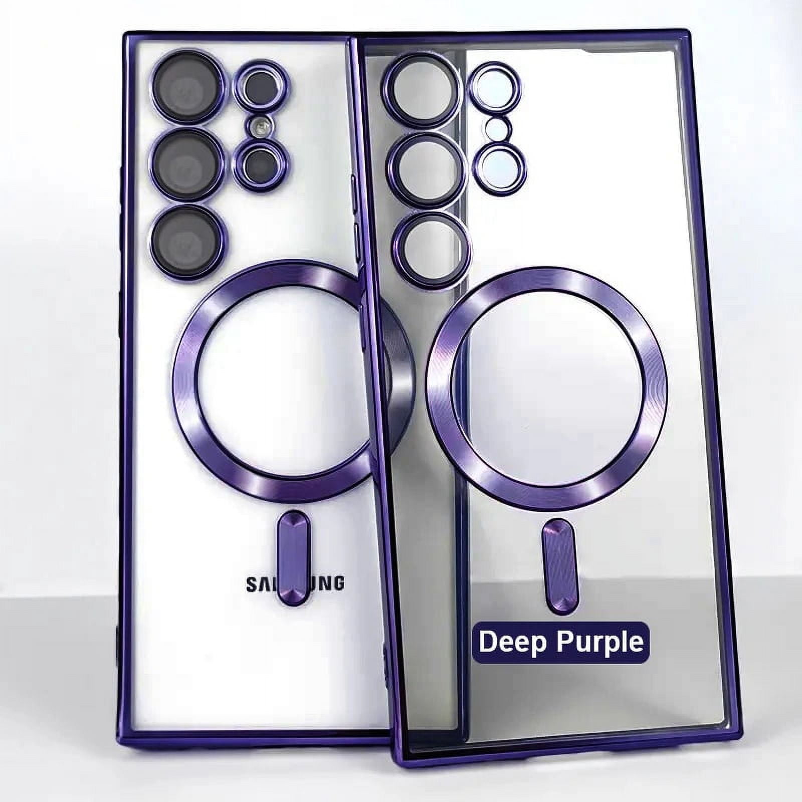 Original Wireless Magnetic Plating Clear Cover For Magsafe Case Samsung Galaxy S21 S22 S23 FE ...