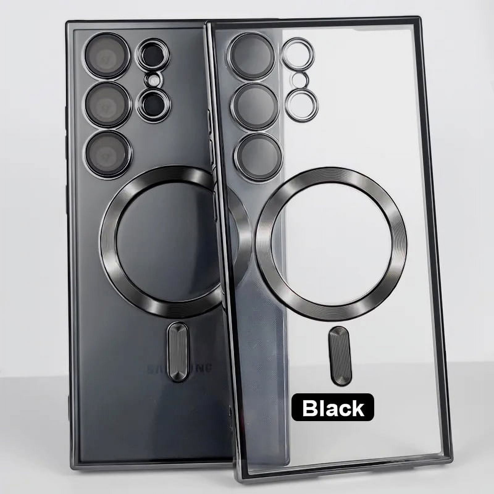 Original Wireless Magnetic Plating Clear Cover For Magsafe Case Samsung Galaxy S21 S22 S23 FE ...