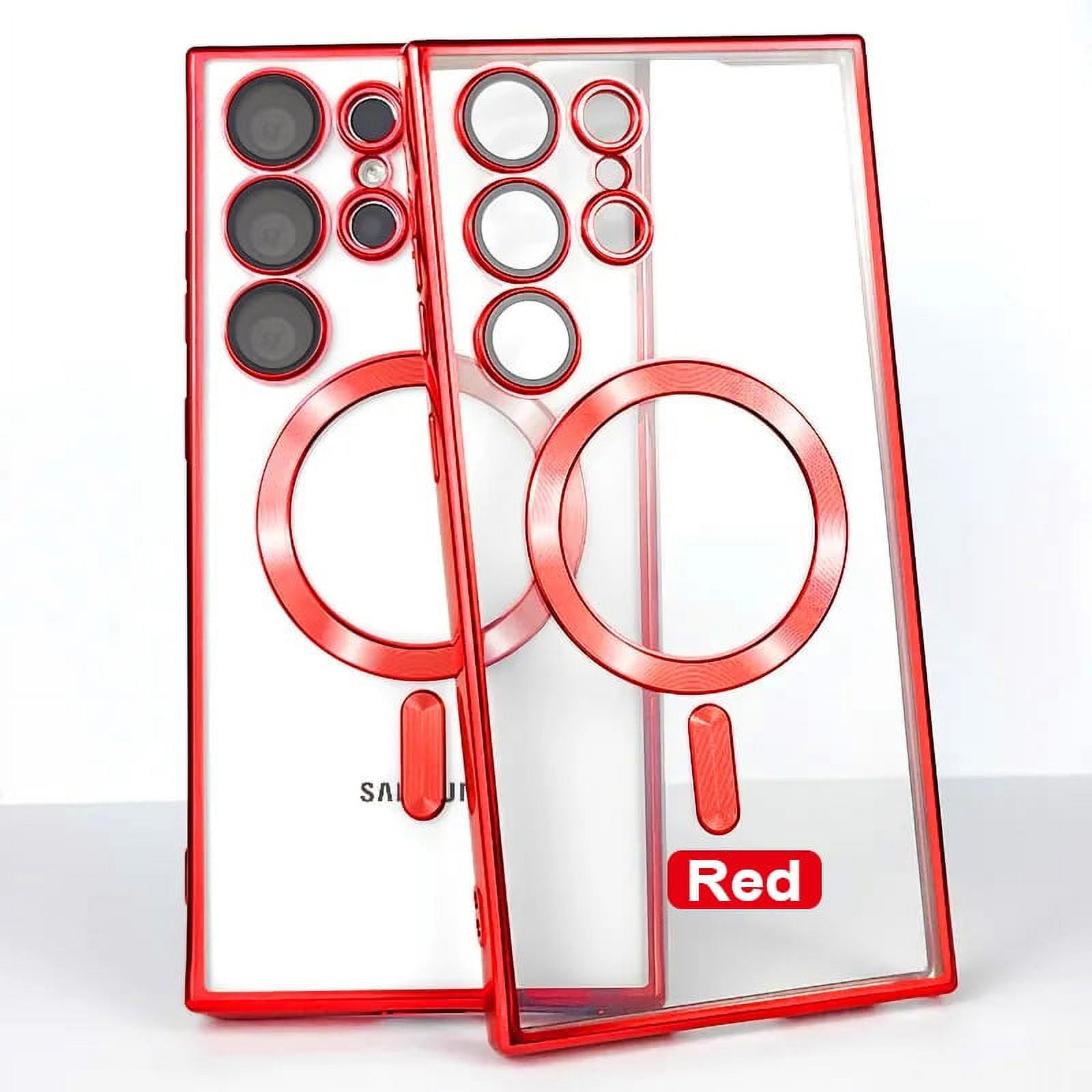 Original Wireless Magnetic Plating Clear Cover For Magsafe Case Samsung Galaxy S21 S22 S23 FE ...