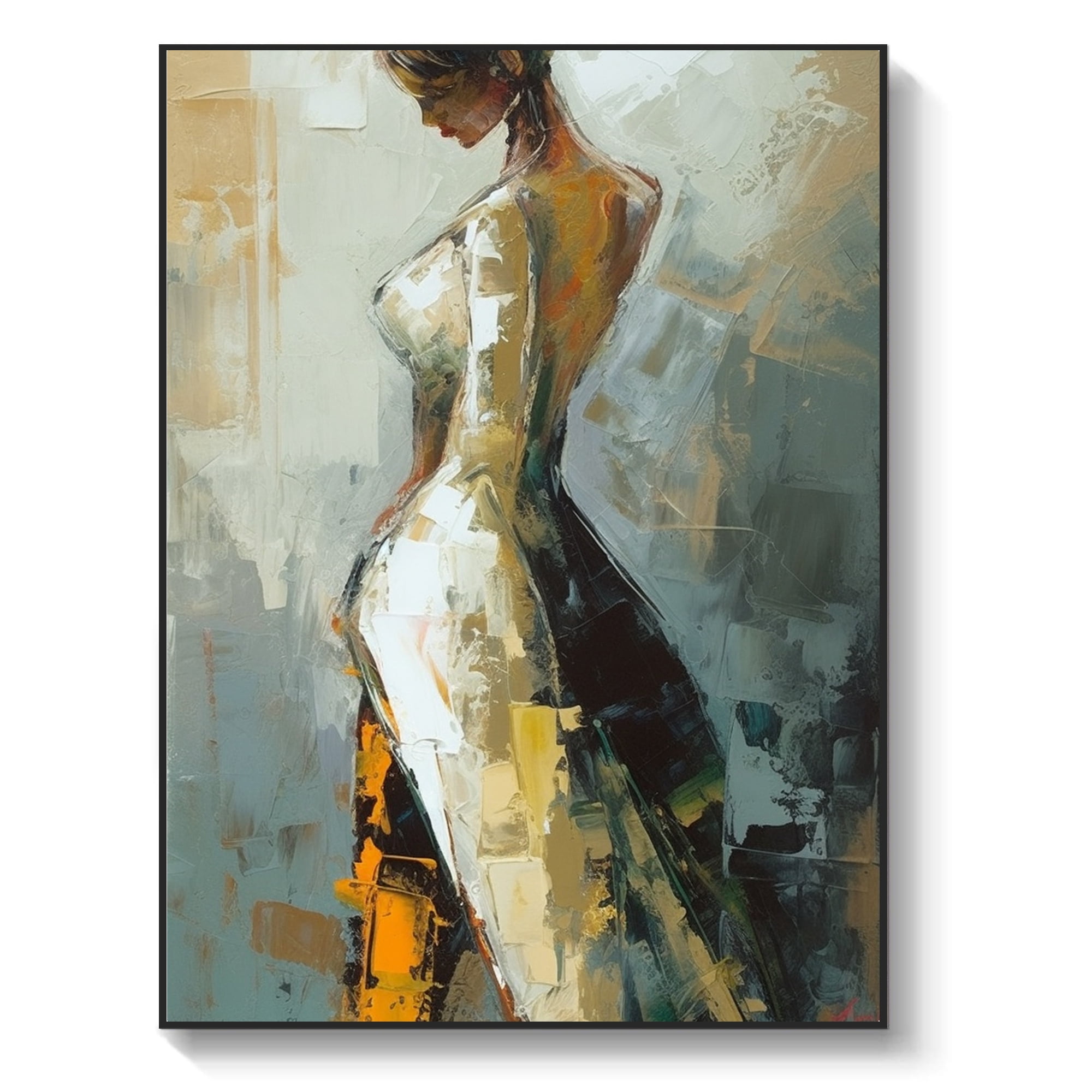 Original abstract female figure oil painting original abstract painting ...
