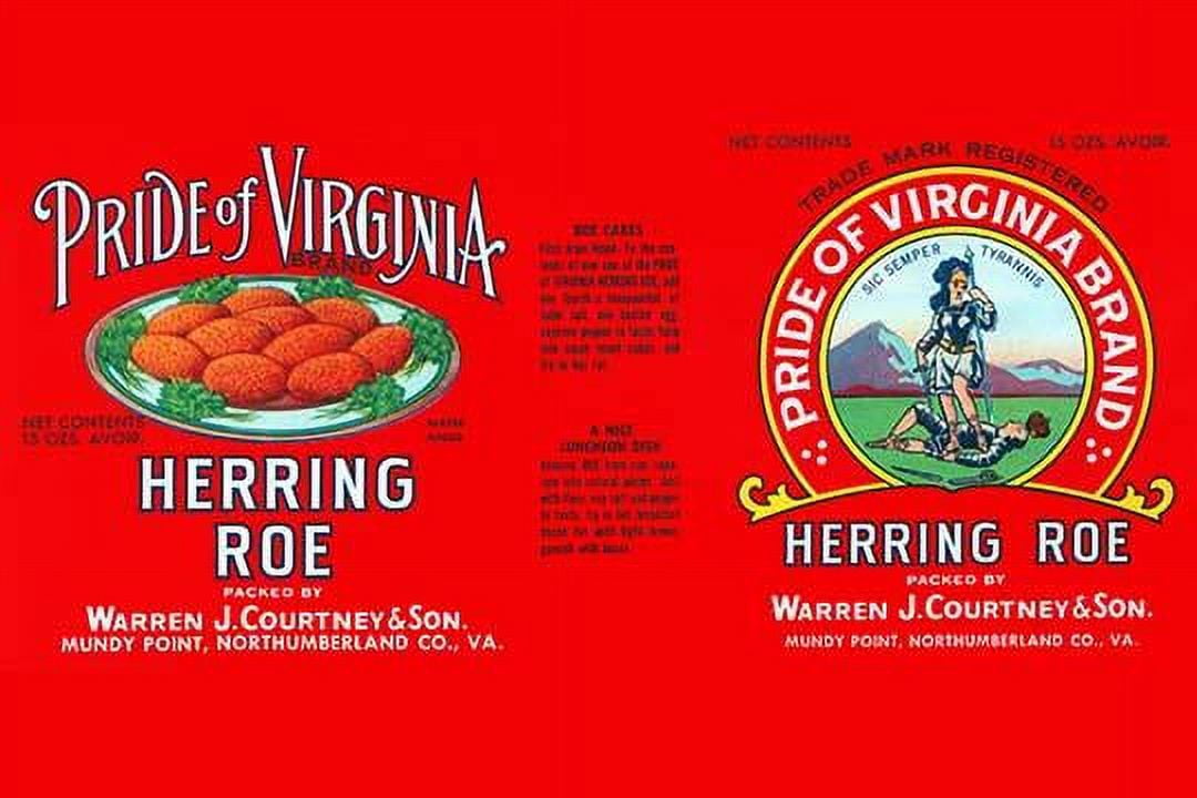 Original can label for herring roe, fish eggs, made into fish cakes for ...