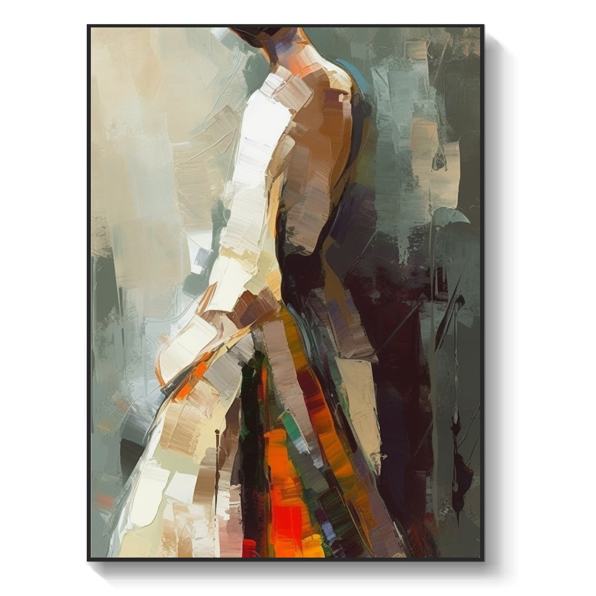 Original male oil painting, original abstract painting figure oil ...