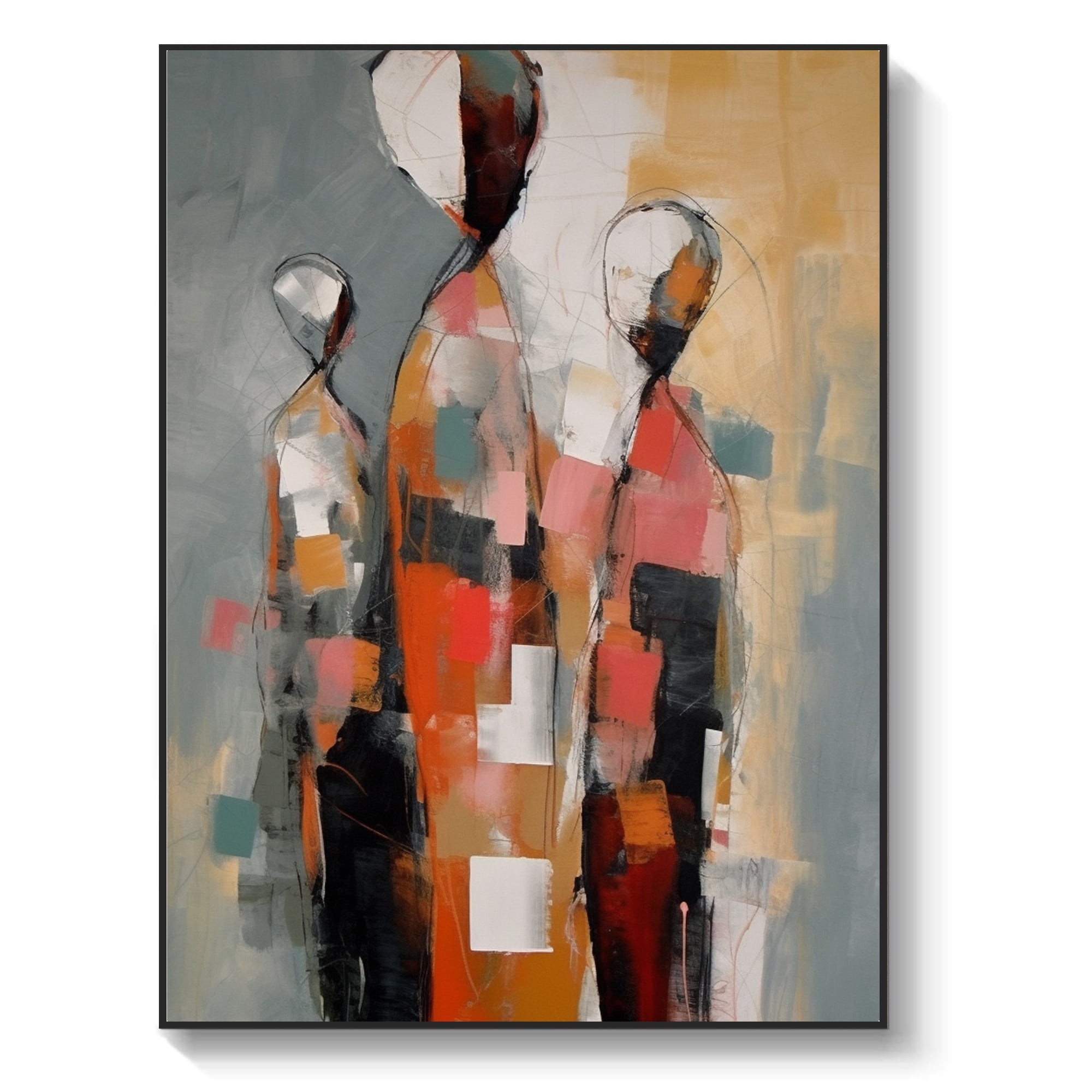Original oil painting colorful abstract women original abstract women ...
