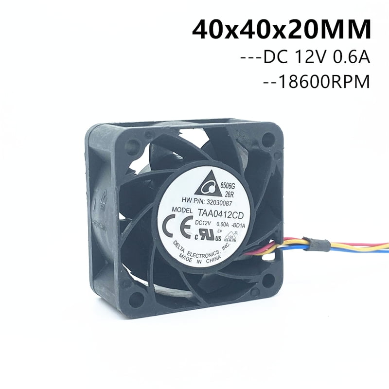 OriginalDelta TAA0412CD 40mm 40x40x20mm Server Fan 4020 12v 0.6A 4cm ...