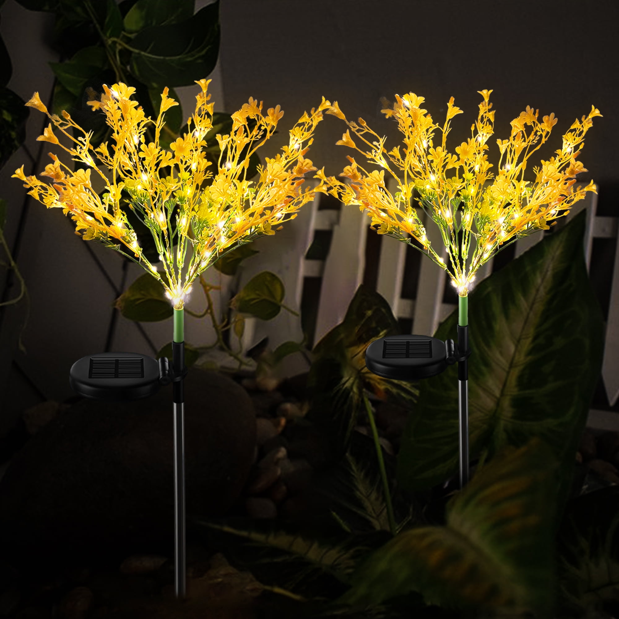 OriginalSourcing 2 Pack Solar Flower Garden Lights Outdoor Waterproof ...