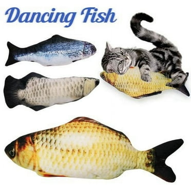 DOTSOG Electric Moving Wagging Fish Cats Toy Realistic Flopping ...