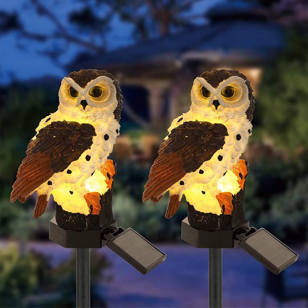 OriginalSourcing Solar Lights Garden Outdoor LED Resin Owl Lights with ...