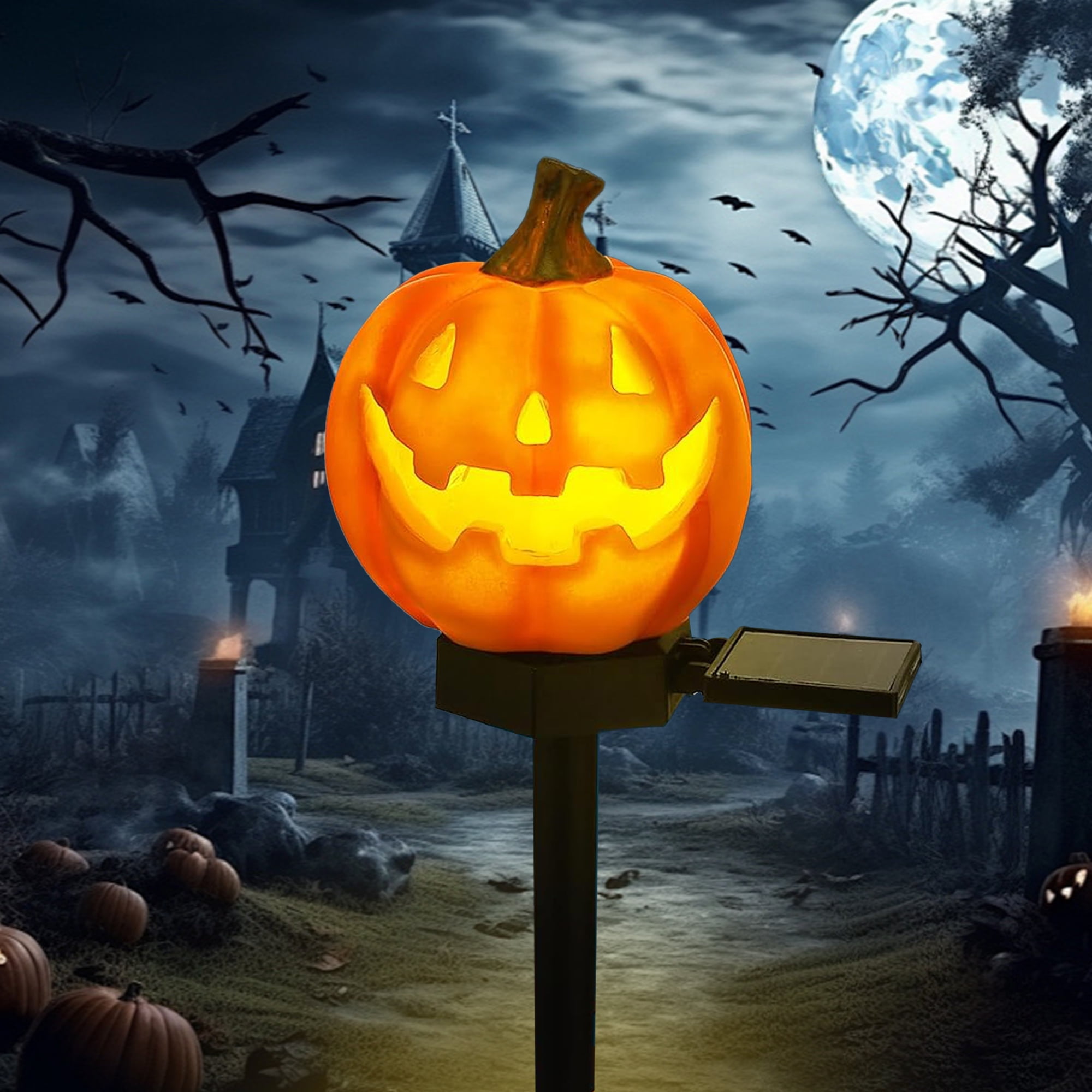 OriginalSourcing Solar Pumpkin Pathway Lights, Jack-O-Lantern for ...